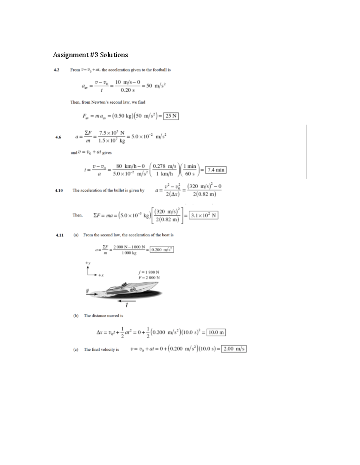 Assignment 3 Solutions - Phys 111 - Assignment #3 Solutions - Studocu