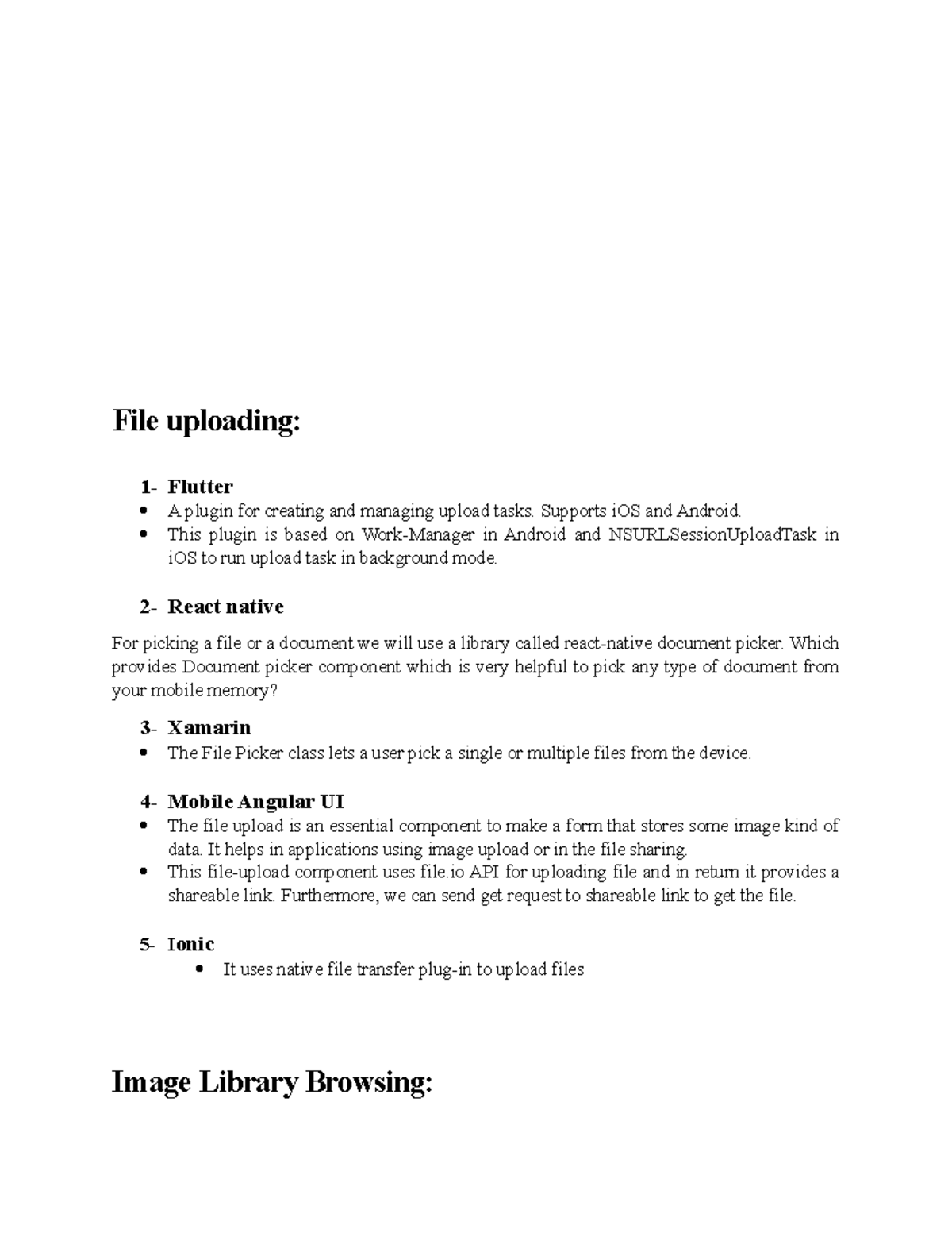 Mobile Application Development - File uploading: 1- Flutter A plugin ...