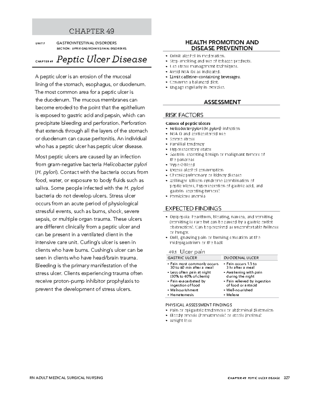 Chapter 49 ati - student notes - RN ADULT MEDICAL SURGICAL NURSING ...