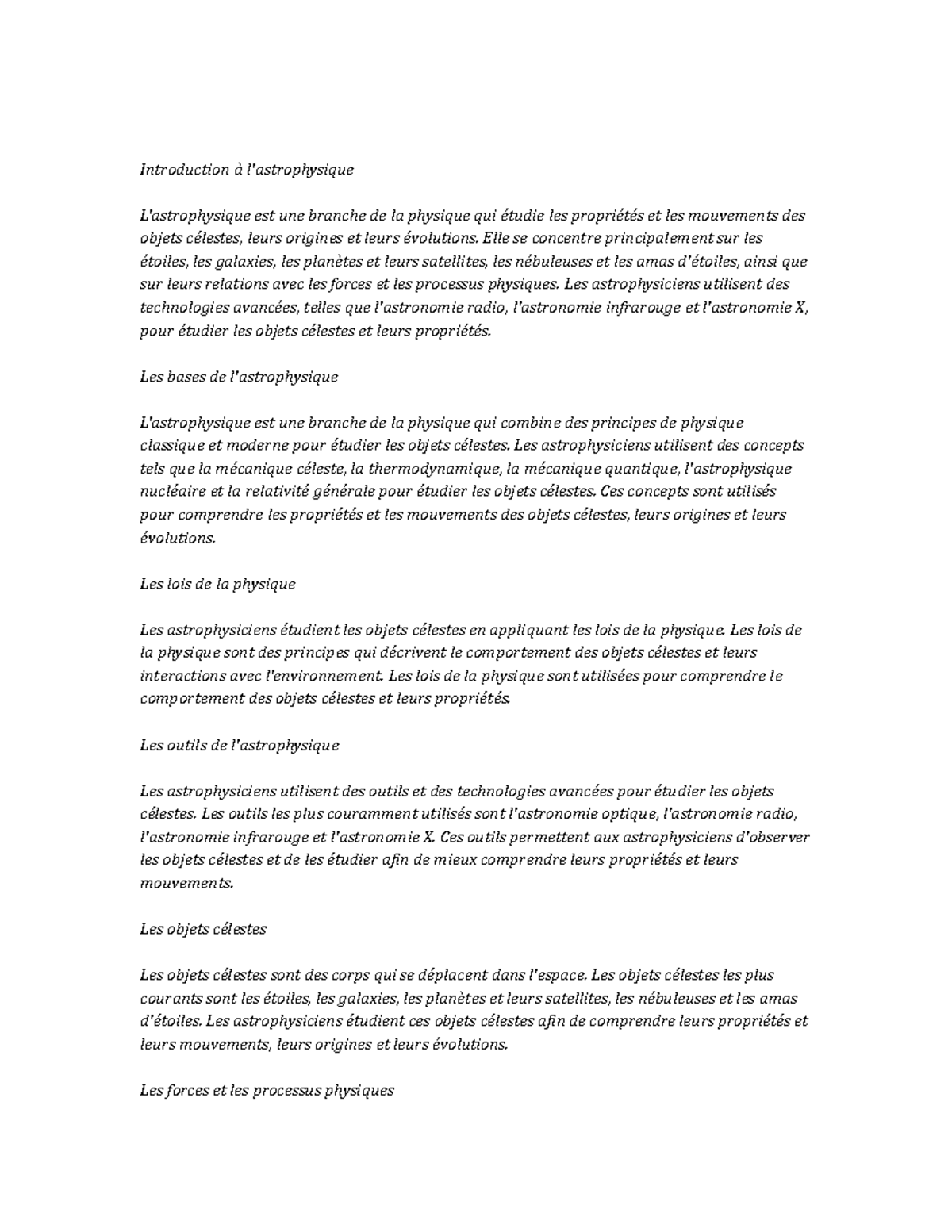 Astrophysics Study Notes - Introduction à l'astrophysique L ...