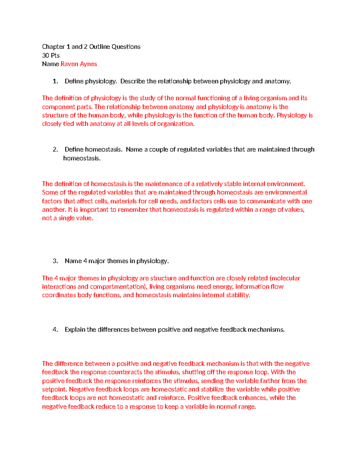 Chapter 1 and 2 Outline Questions - Chapter 1 and 2 Outline Questions ...