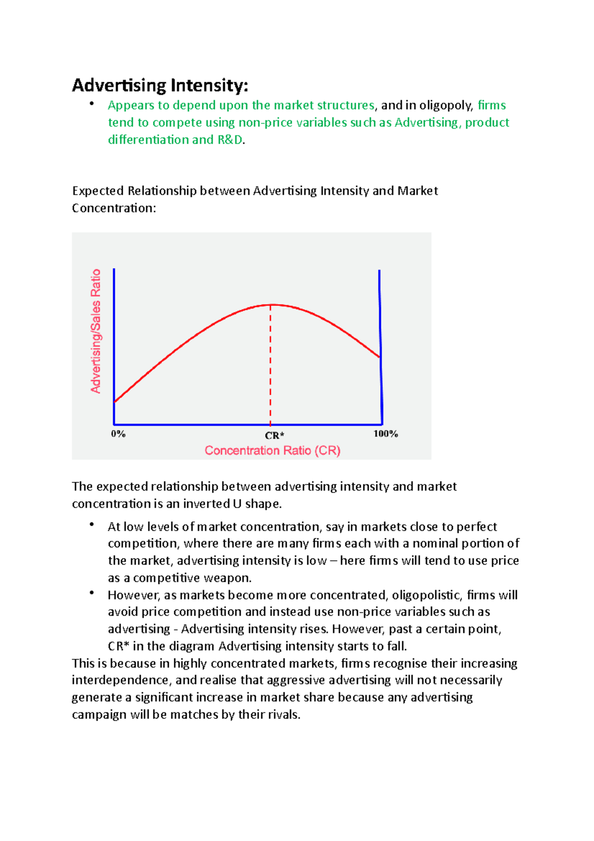 Advertising Intensity - Advertising Intensity: Appears to depend upon ...