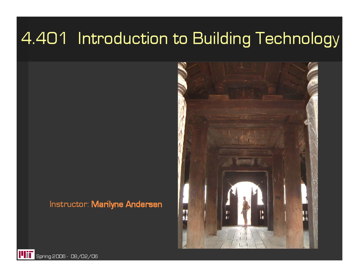 Architectural Notes- Introduction to Building Technology - 4 ...
