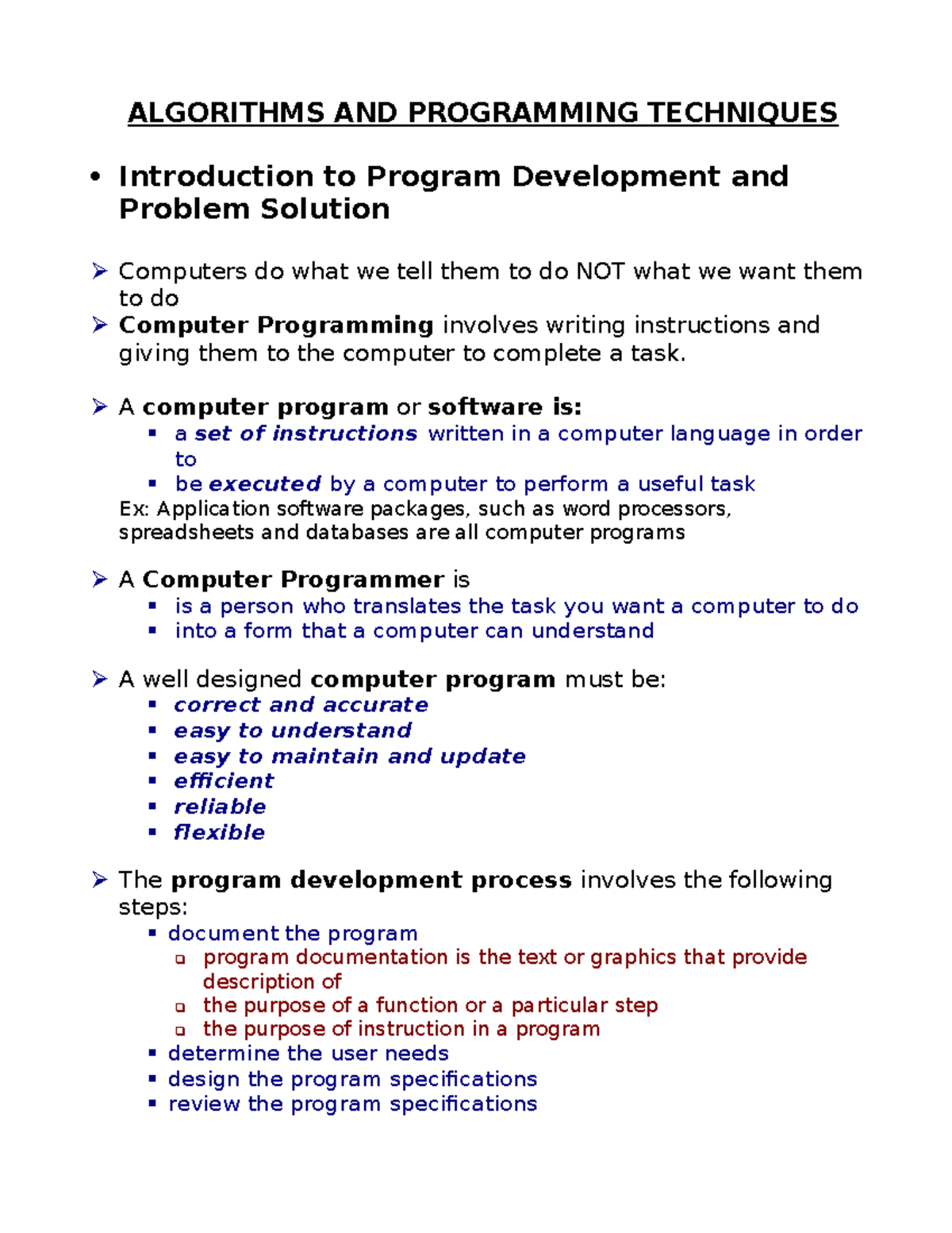 Algorithms and Programming 1 - ALGORITHMS AND PROGRAMMING TECHNIQUES ...