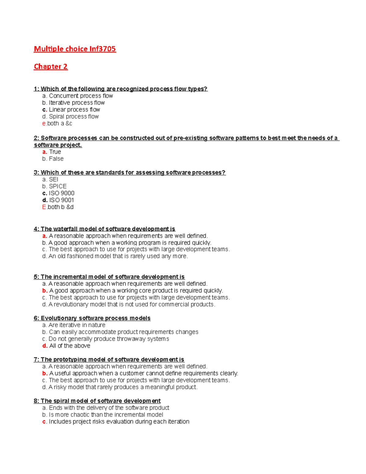 Multiple Choice Quiz With Answers Pressman Multiple Choice Inf