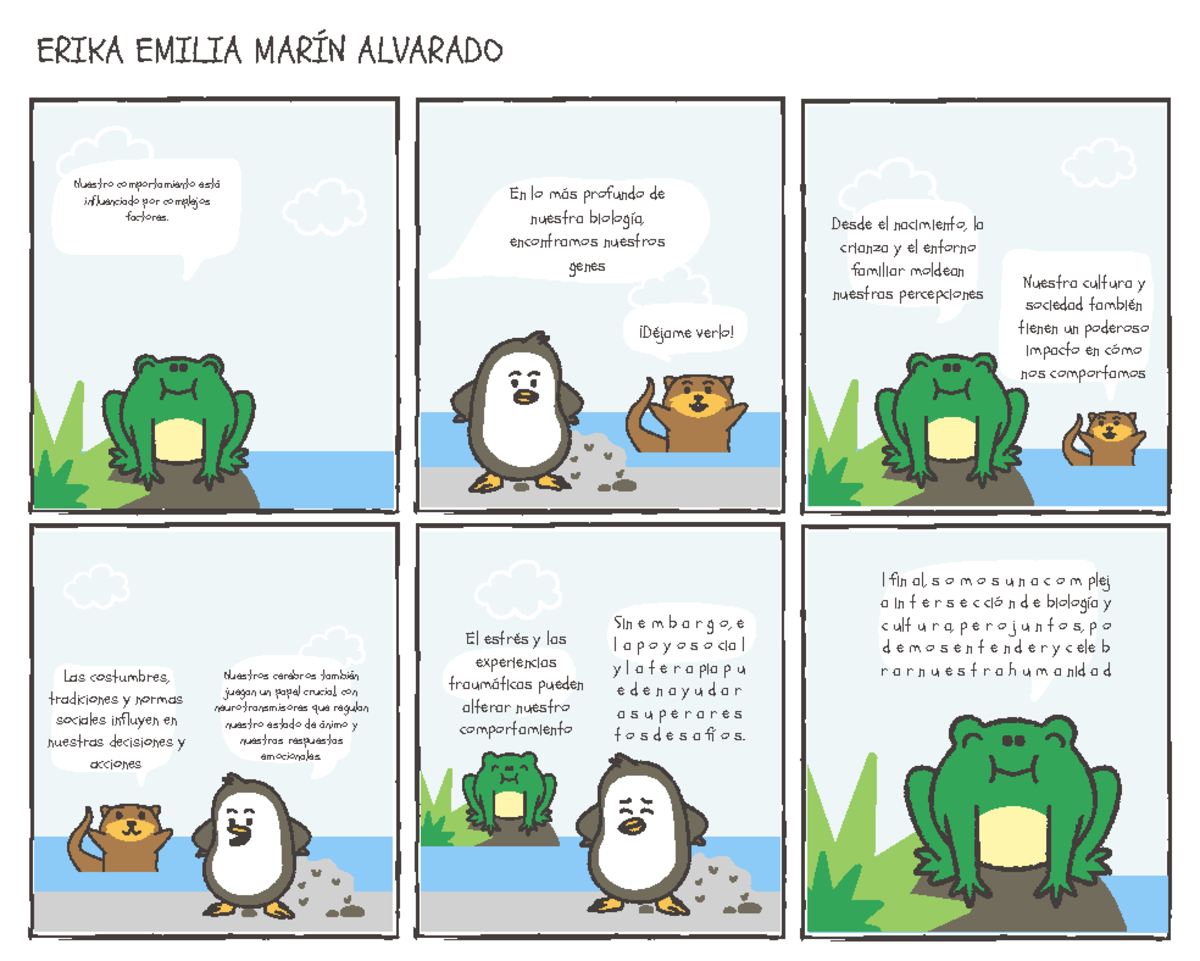 Tira Cómica con 6 Viñetas Azul y Verde Animales - ERIKA EMILIA MARÍN ...