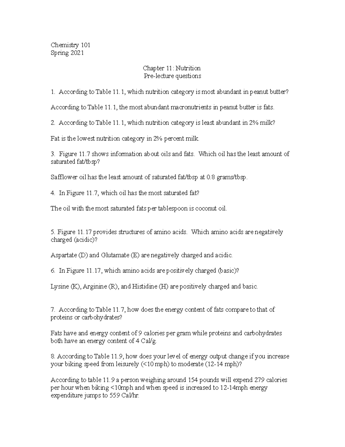 Ch 11 Pcq Answered Chemistry Questions Chemistry 101 Spring 2021