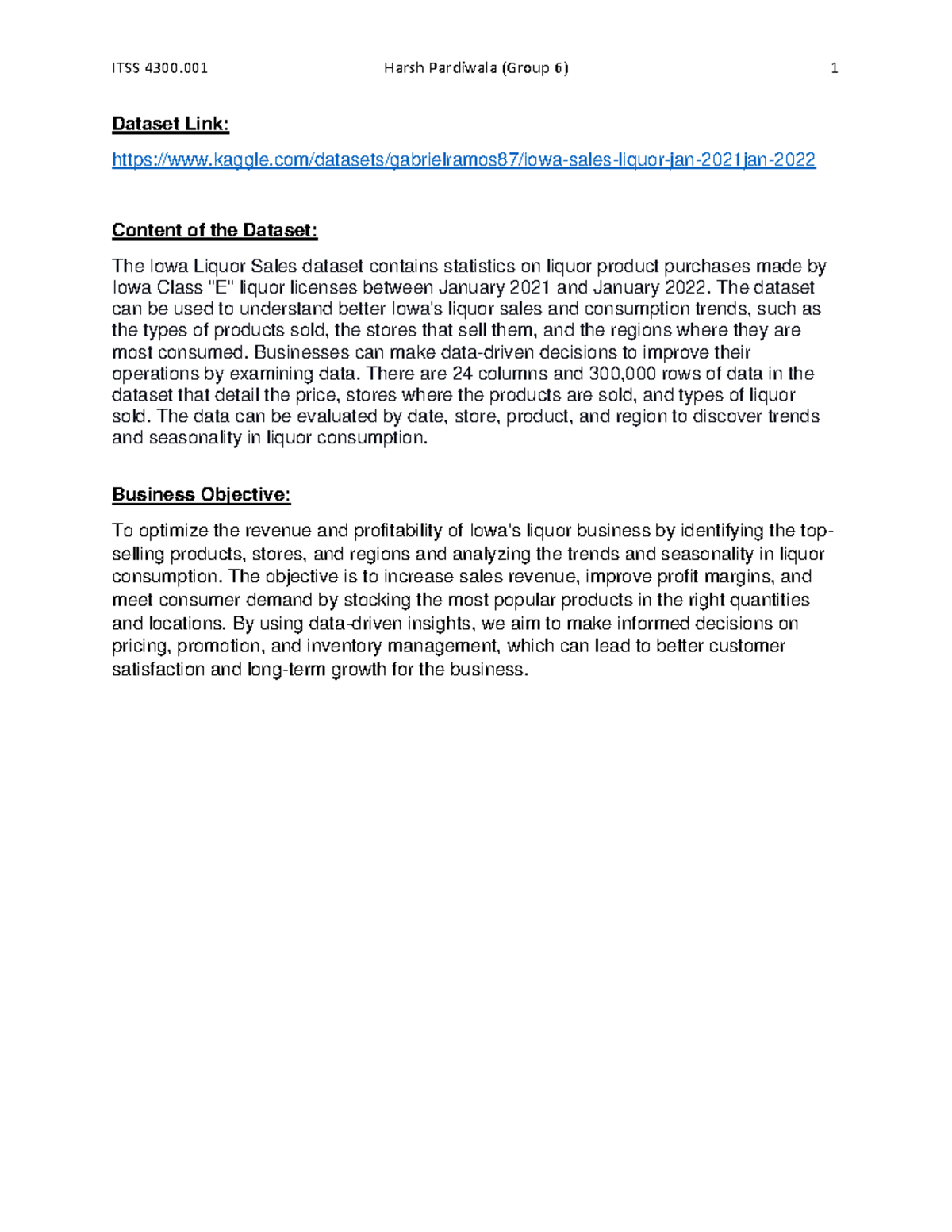 GP 6 Document - Final Group Project - ITSS 4300 Harsh Pardiwala (Group ...