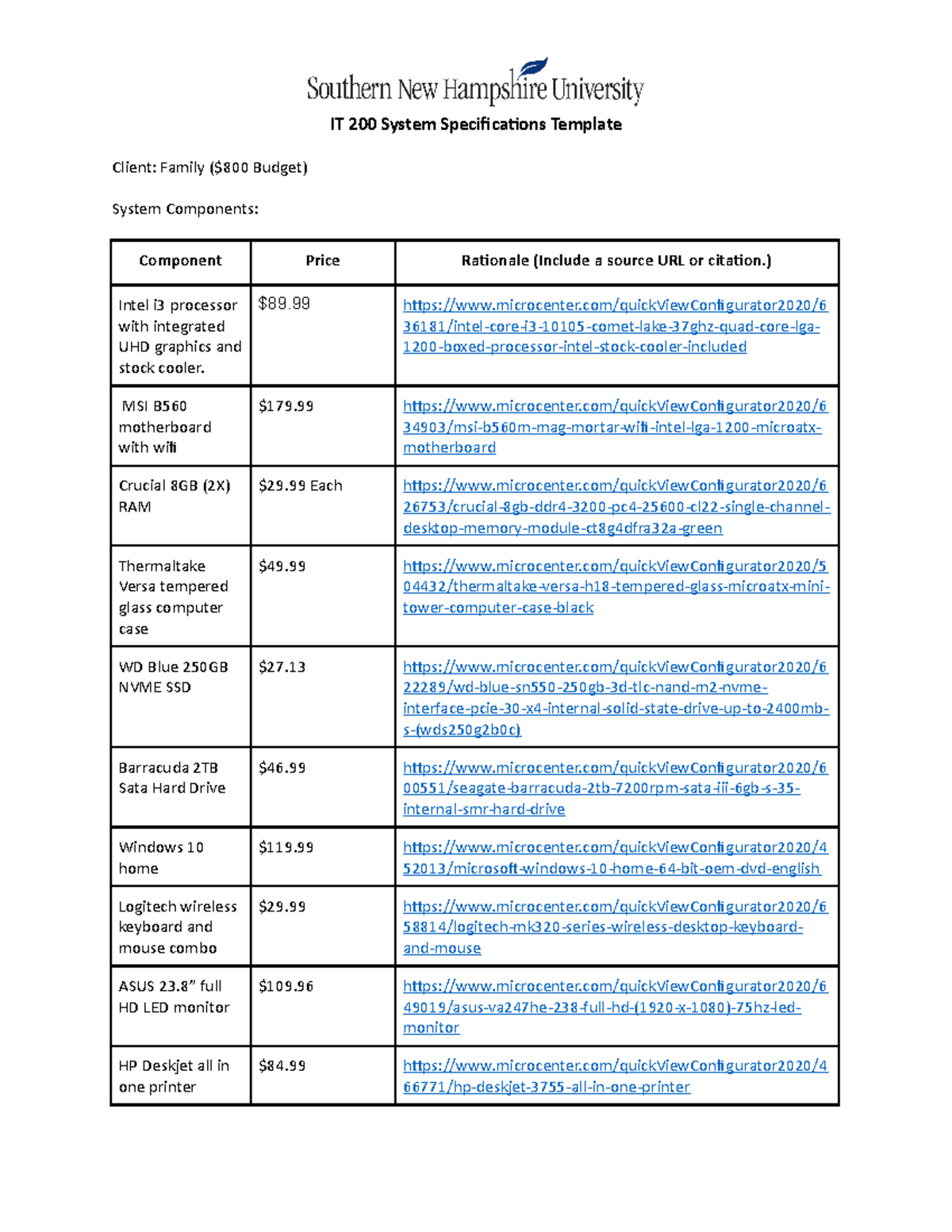 IT 200 System Specifications Template - IT 200 System Specifications ...