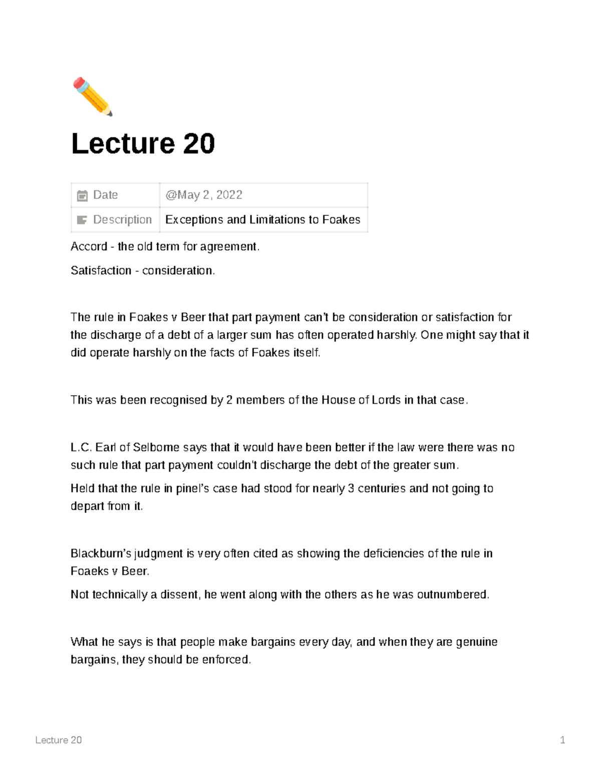 Lecture 20 summary - Lecture 20 Date Description Exceptions and ...