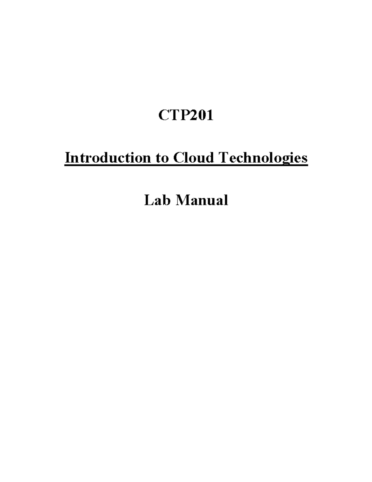 Lab 1 to 5 - learing - CTP Introduction to Cloud Technologies Lab ...