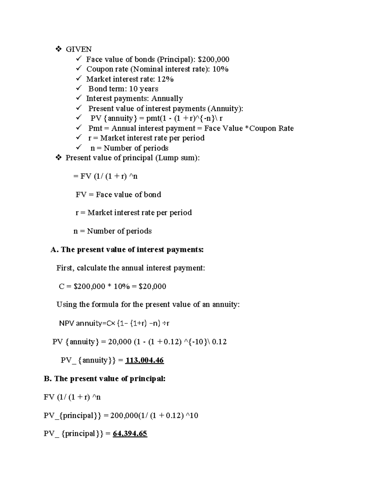 Face value of bonds - Accounting note - GIVEN Face value of bonds ...