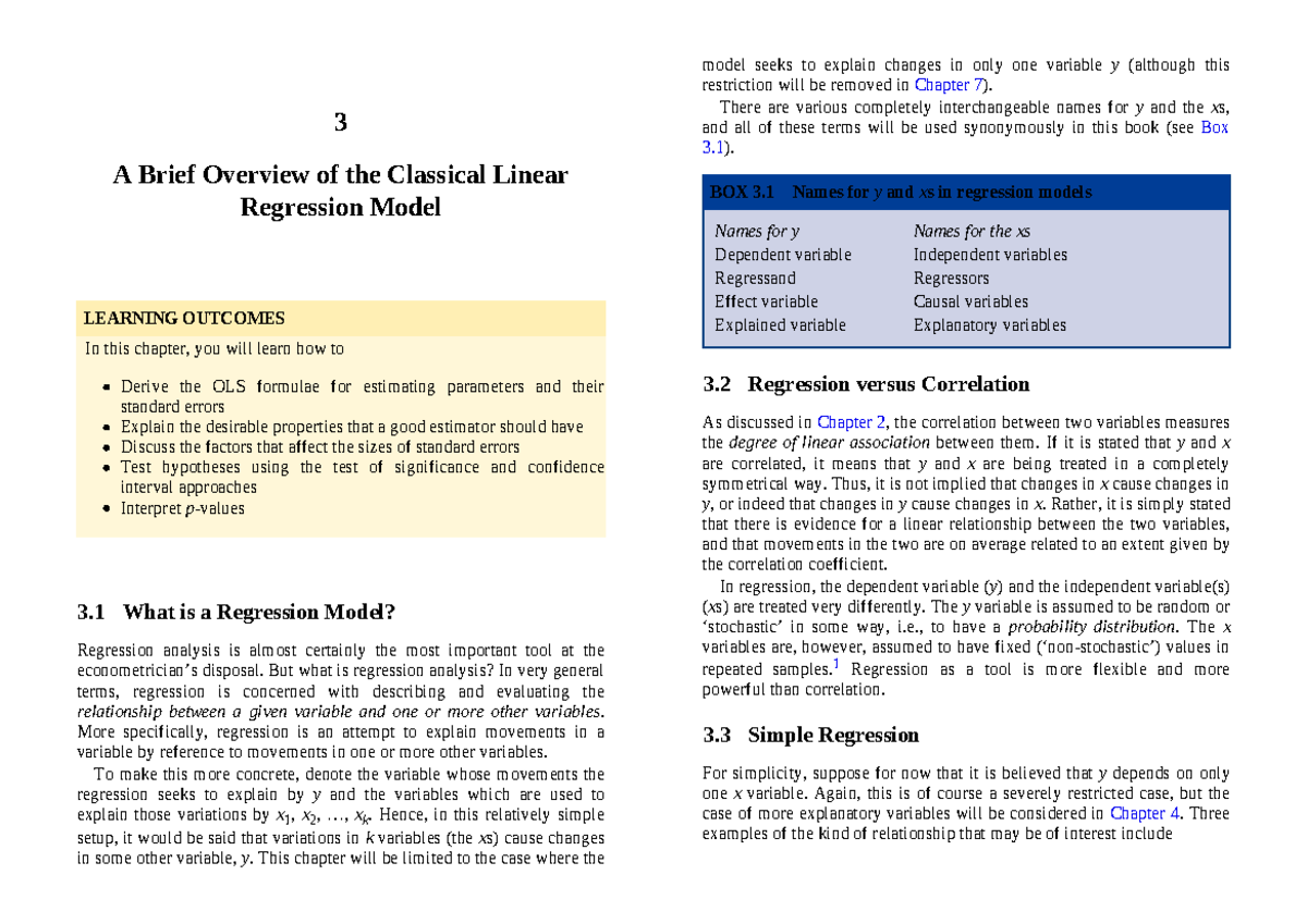 Book Applied Econometrics Edit - 3 A Brief Overview of the Classical ...