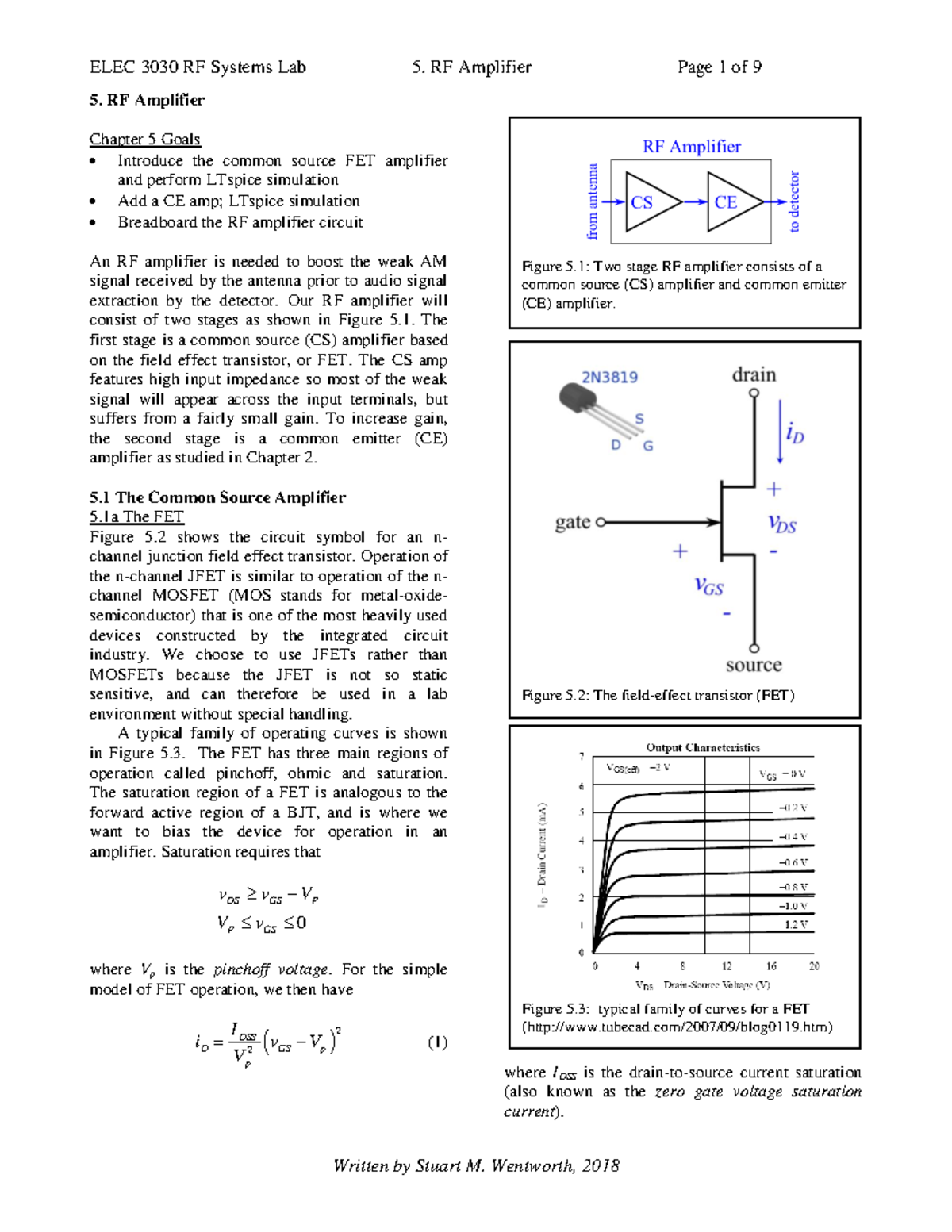 5.0 RF Amplifier V4 - lecture note - RF Amplifier Chapter 5 Goals ...