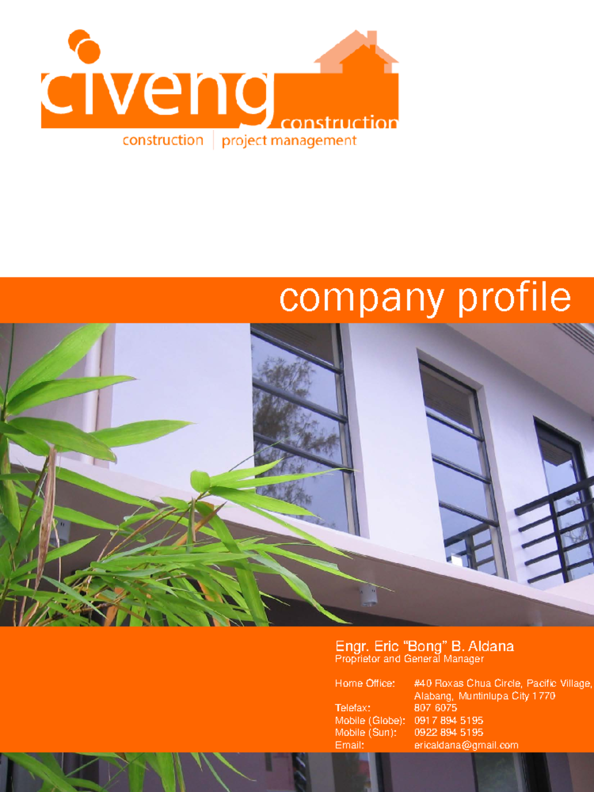 Civeng company profile Mar 2023 - company profile Engr. Eric “Bong” B ...