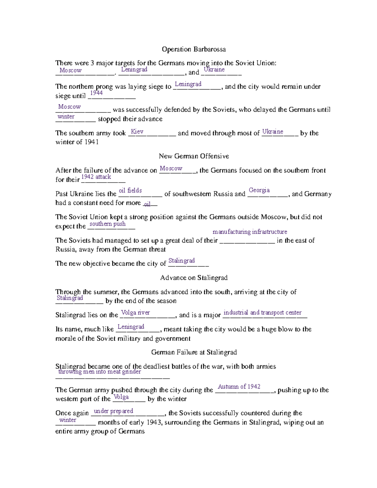 Haylee Mc Kee 2025 - guided notes 4-12 - Operation Barbarossa There ...