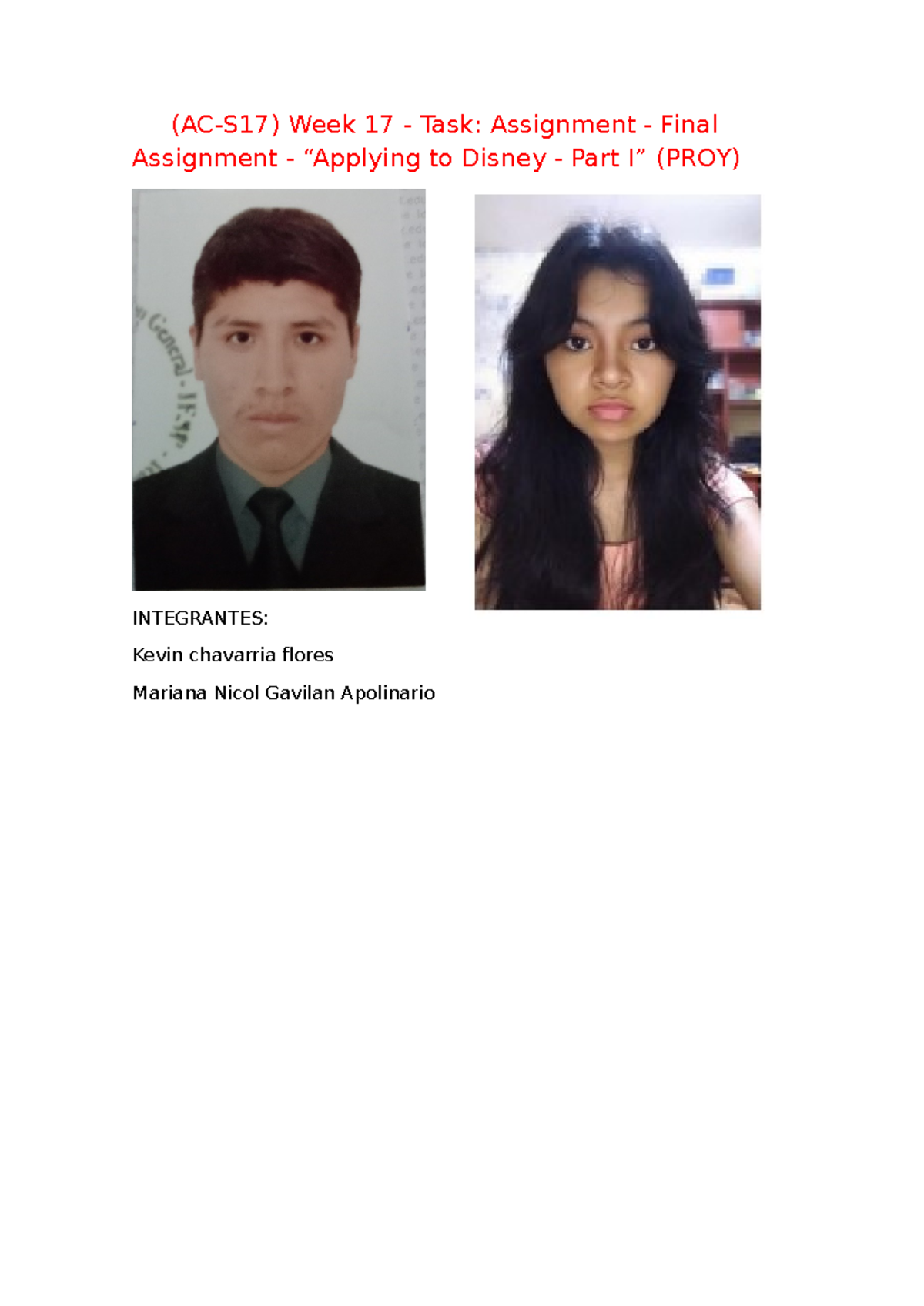 TASK WEEK 17 - practica calificada - Ingles II - 🔴 (AC-S17) Week 17 - Task: Assignment - Final ...