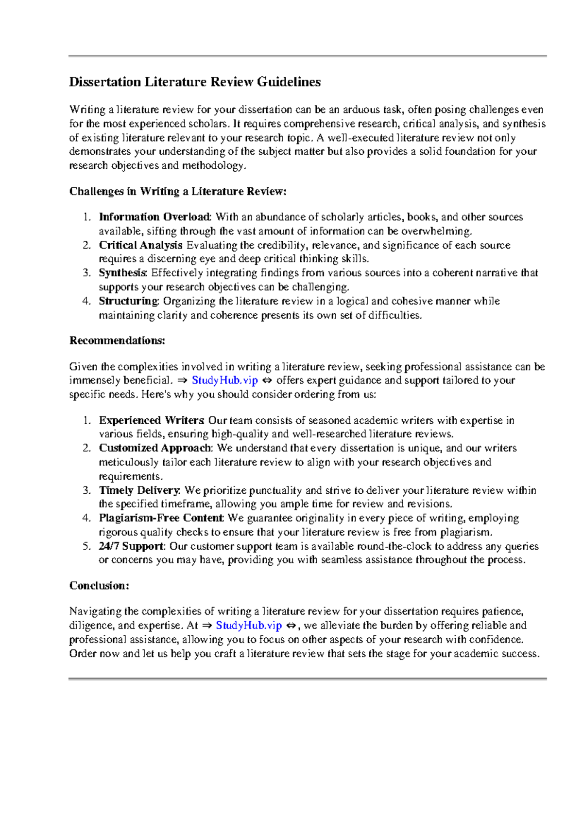 Dissertation Literature Review Guidelines - It requires comprehensive ...