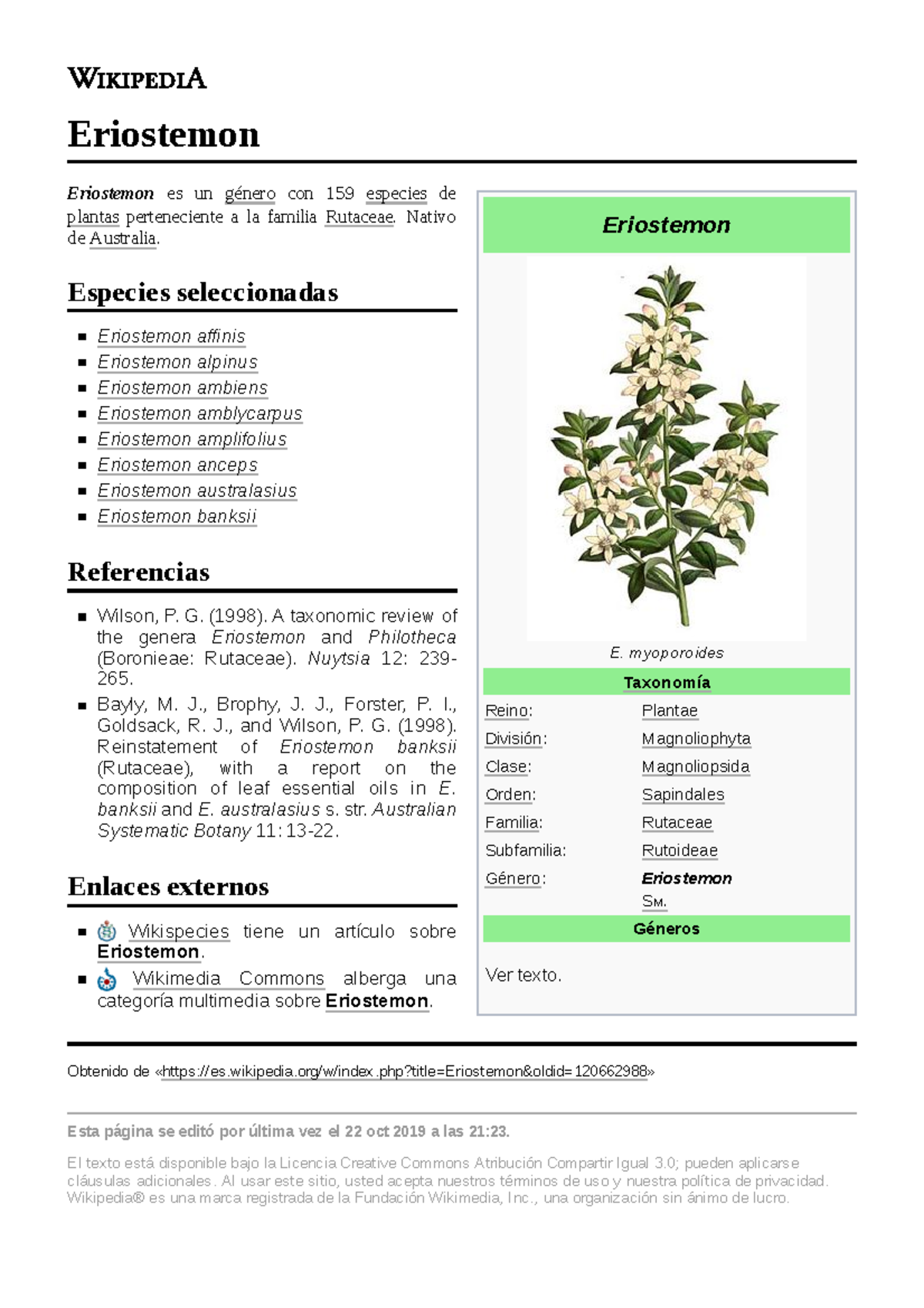 Eriostemon - asdf - Eriostemon E. myoporoides Taxonomía Reino: Plantae ...