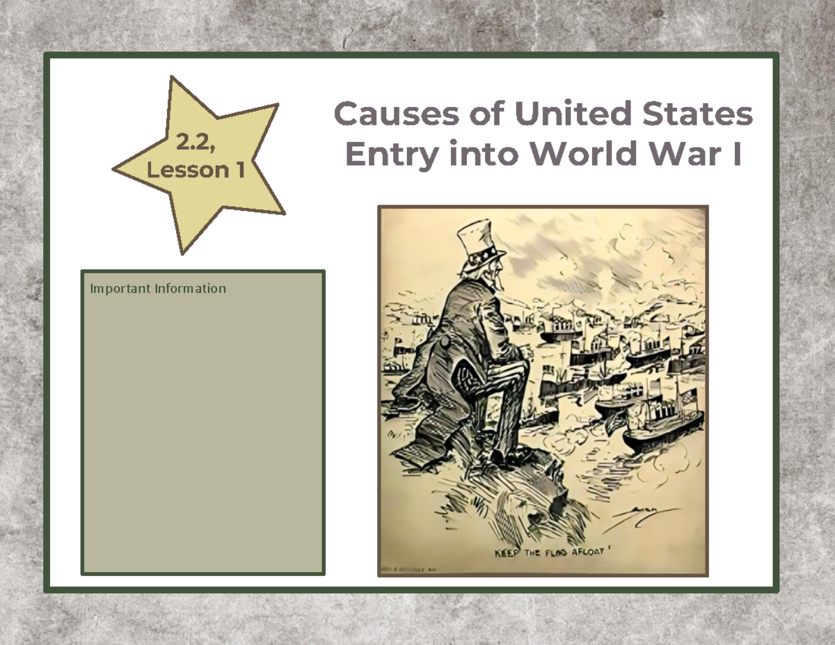 CRM 2.2 Student Interactive Notebook - Causes of United States Entry ...
