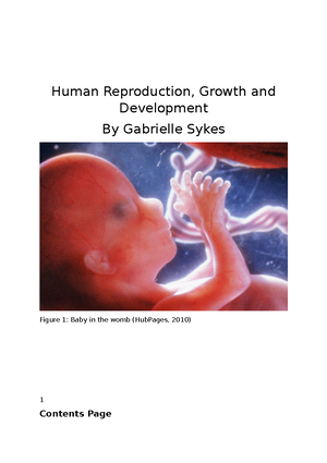 Assignment 9 Human Reproduction Growth AND Development - Human ...