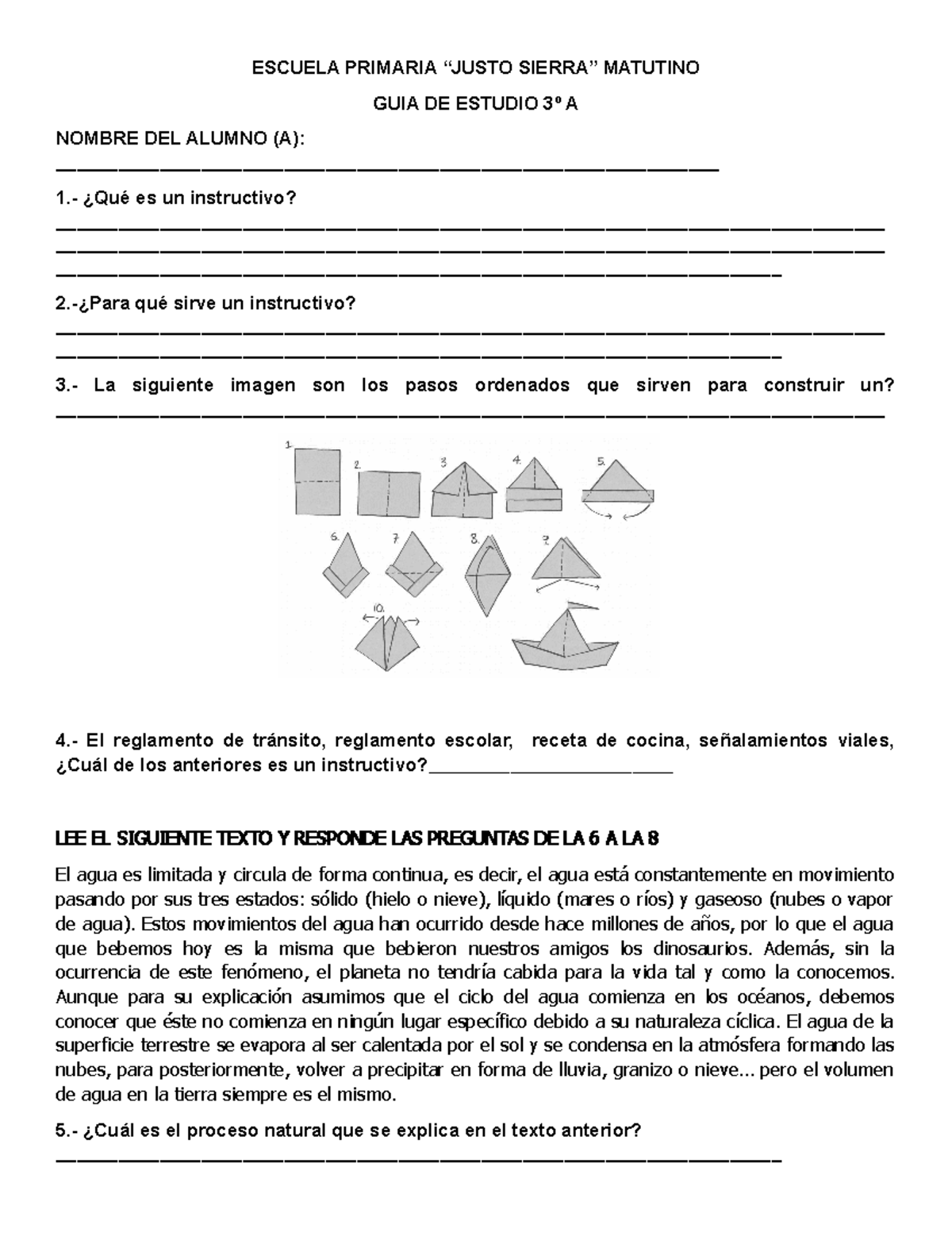GUIA DE Estudio 3 Matutino - ESCUELA PRIMARIA “JUSTO SIERRA” MATUTINO ...
