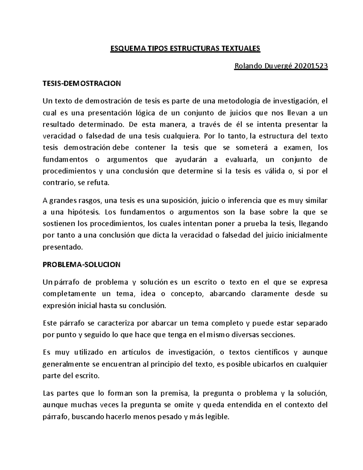 Tipos Estructuras Textuales Rolando Duvergé - ESQUEMA TIPOS ESTRUCTURAS ...
