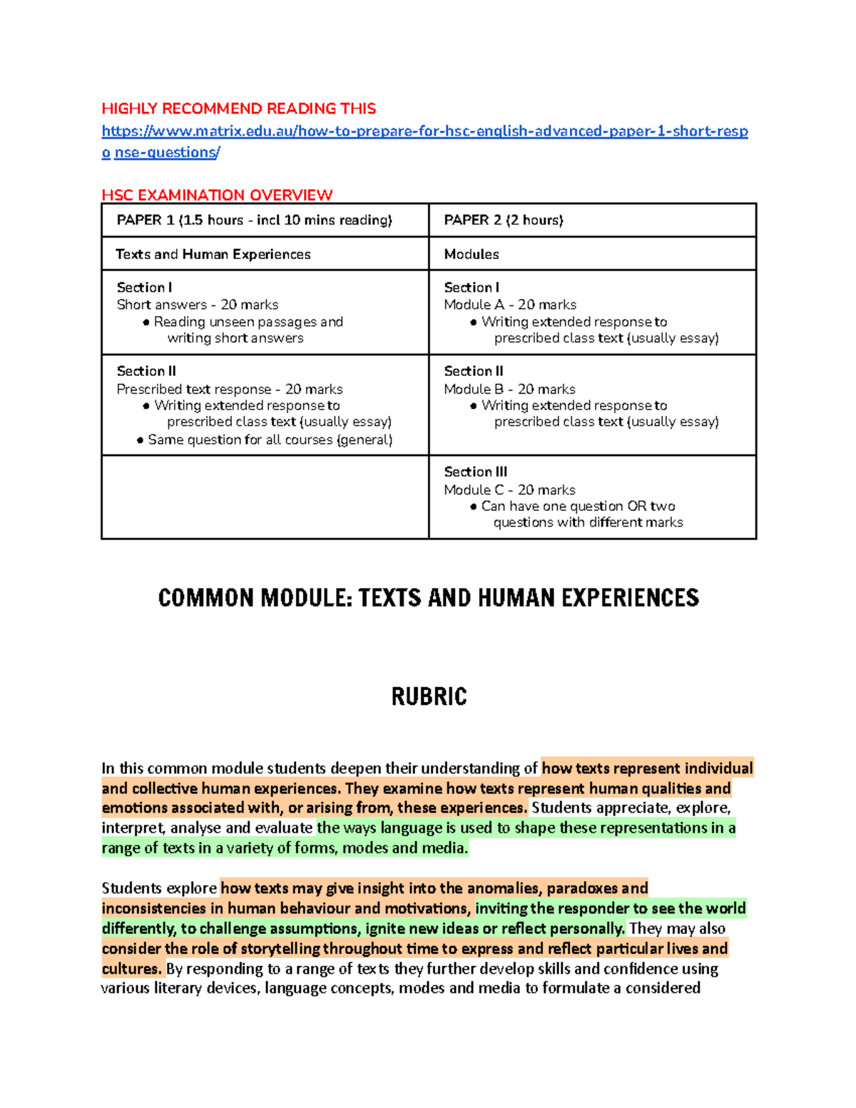 English common mod notes - HIGHLY RECOMMEND READING THIS - Studocu
