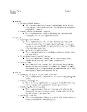 Assignment #1 - Christine Parris - Christine Parris Professor Kelly ...