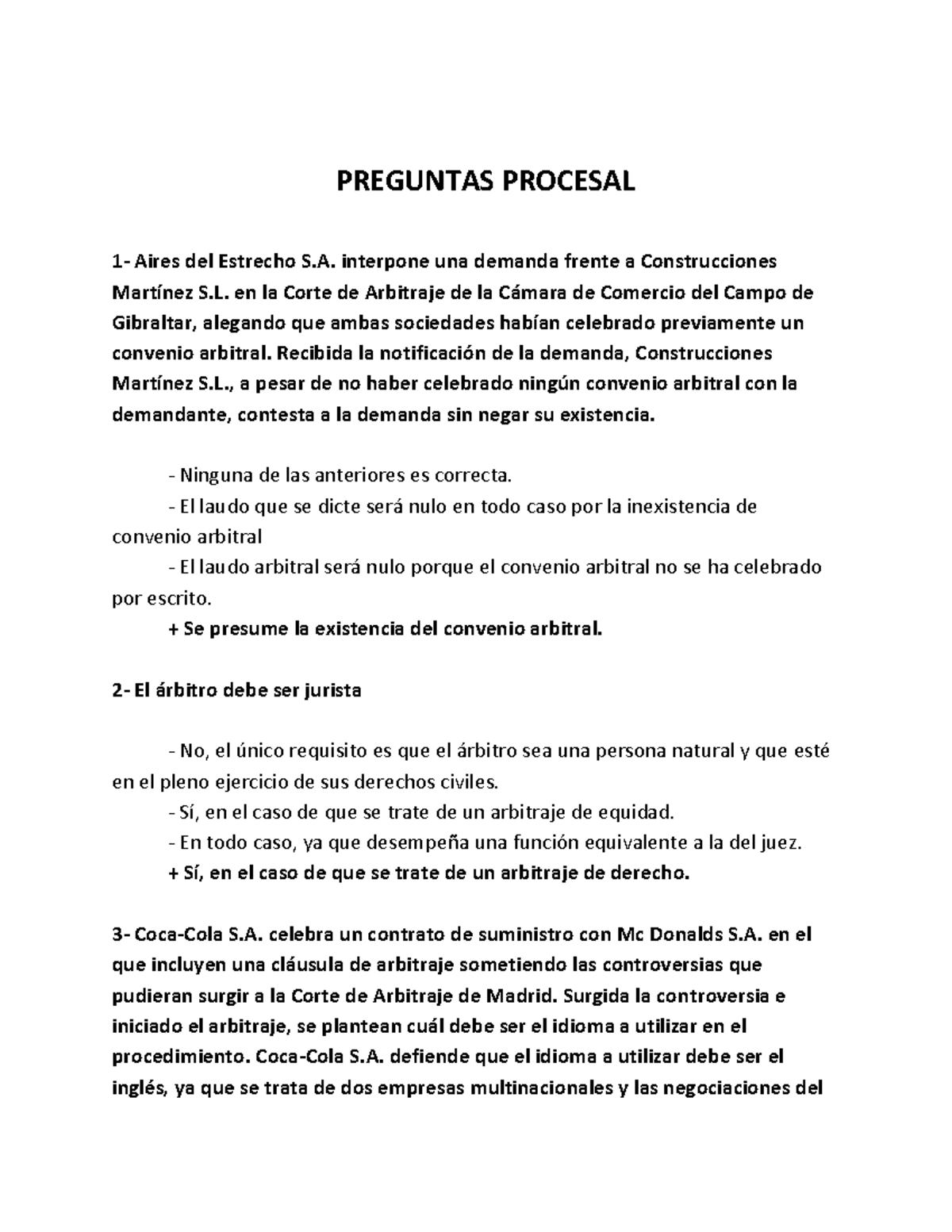Preguntas Procesal - Warning: TT: undefined function: 32 Warning: TT: undefined function: 32 ...