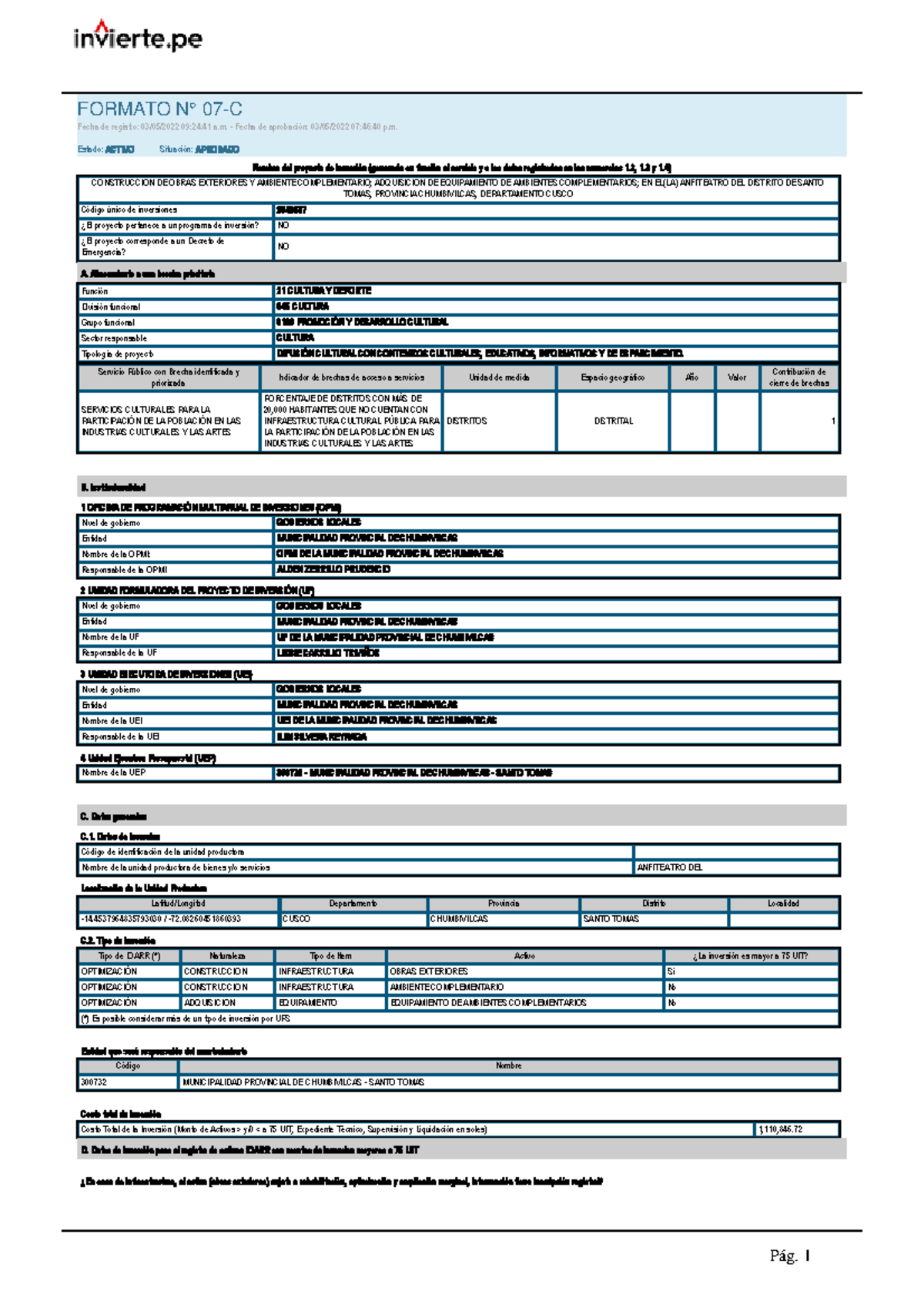 Formato 7c - Vfmnxvxhm - Nombre Del Proyecto De Inversión (generada En