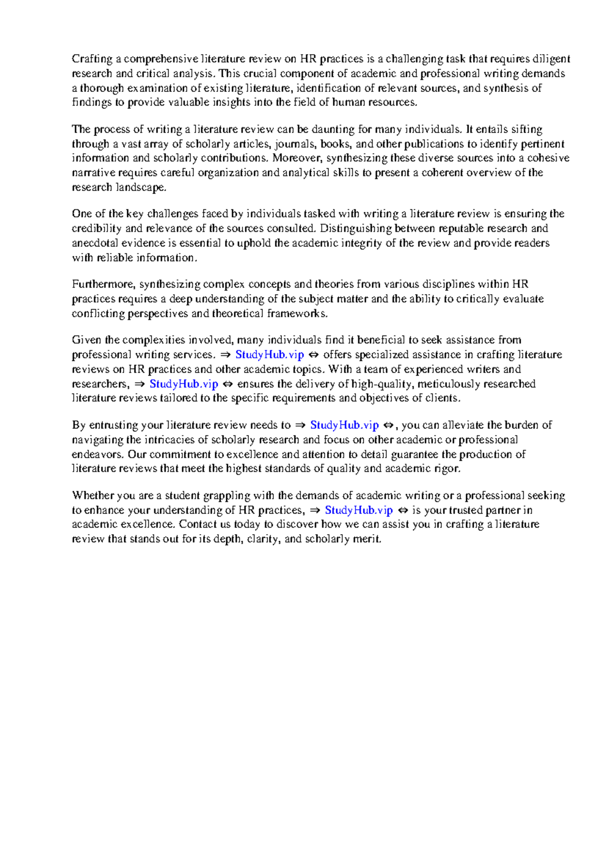Hr Practices Literature Review - Crafting a comprehensive literature ...