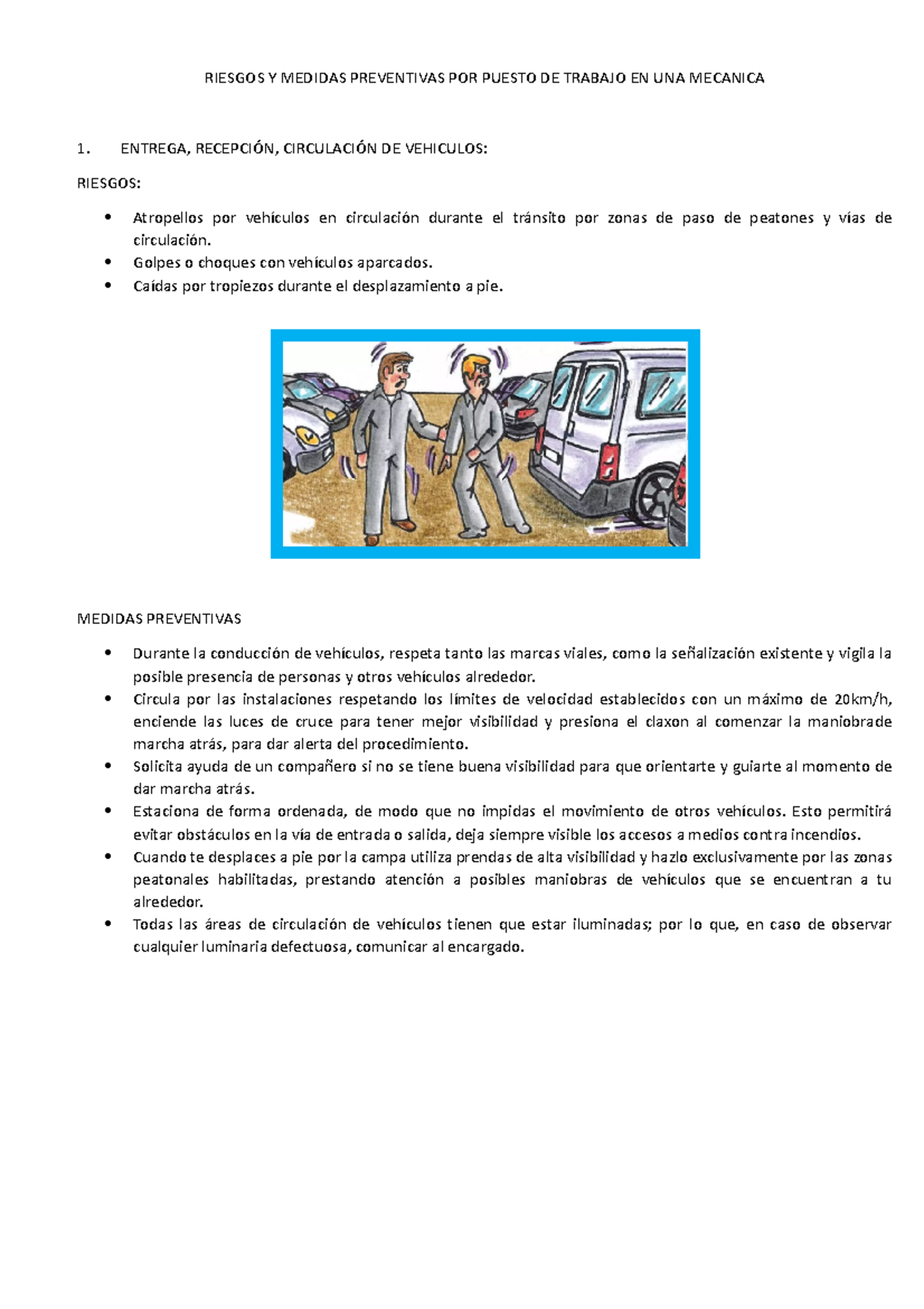 Riesgos Y Medidas Preventivas POR Puesto DE Trabajo EN UNA Mecanica - RIESGOS Y MEDIDAS ...