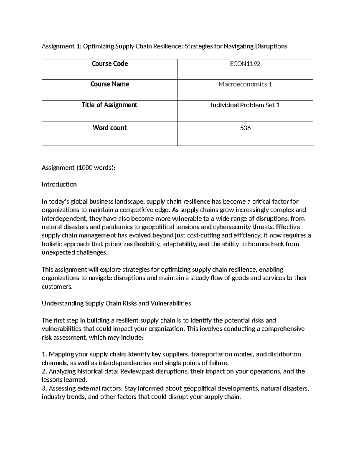 Optimizing Supply Chain Resilience- Strategies for Navigating ...
