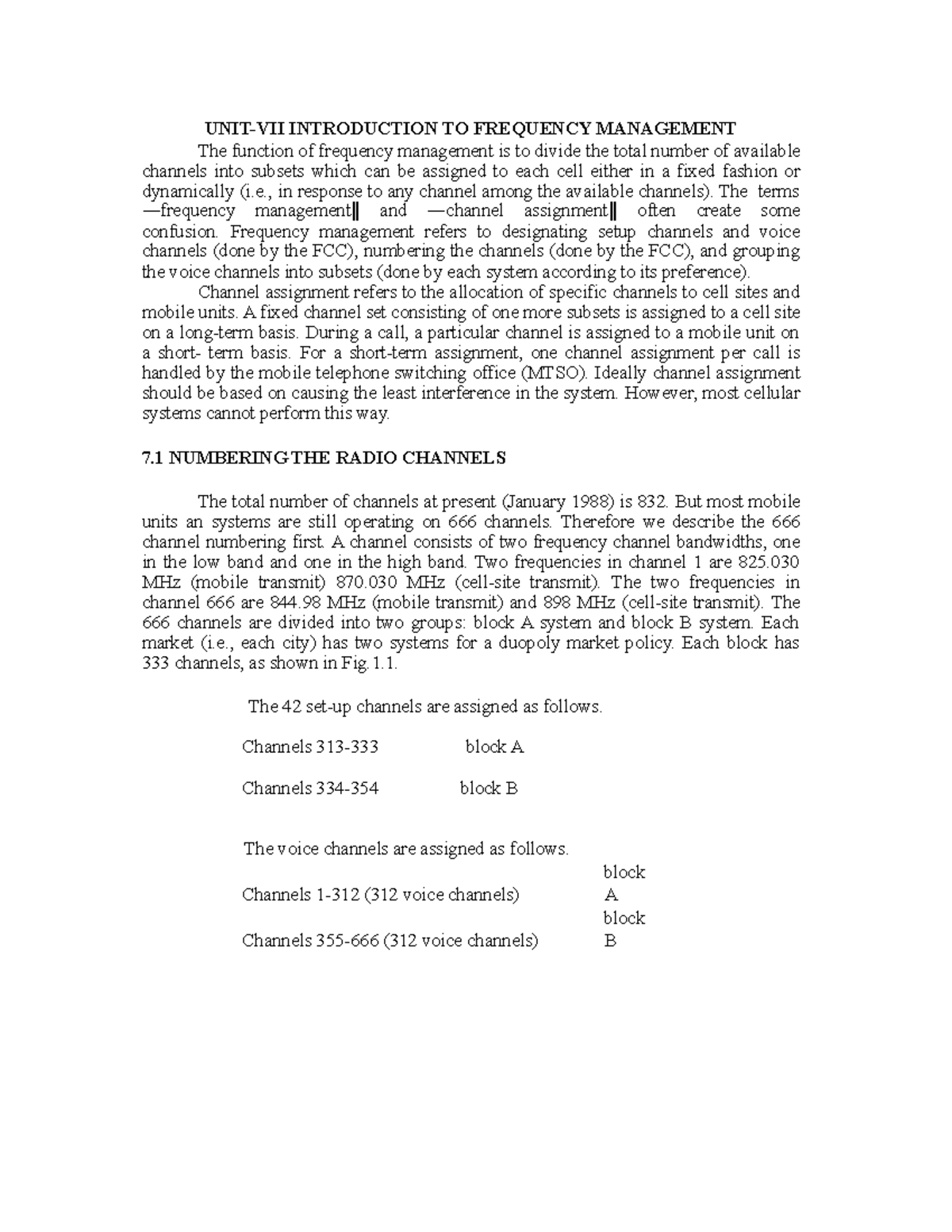 Unitvii Introduction TO Frequency Management - UNIT-VII INTRODUCTION TO ...