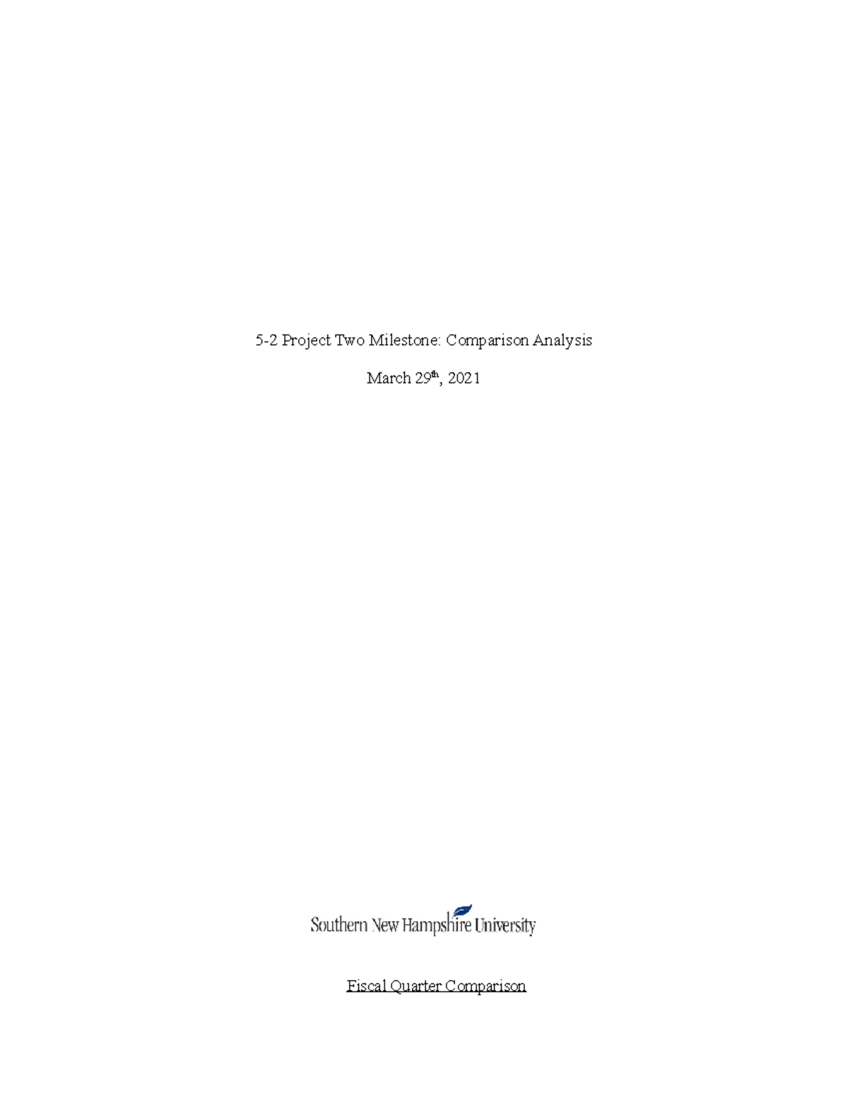 5-2 Project Two Milestone- Comparison Analysis - FIN320 - SNHU - Studocu