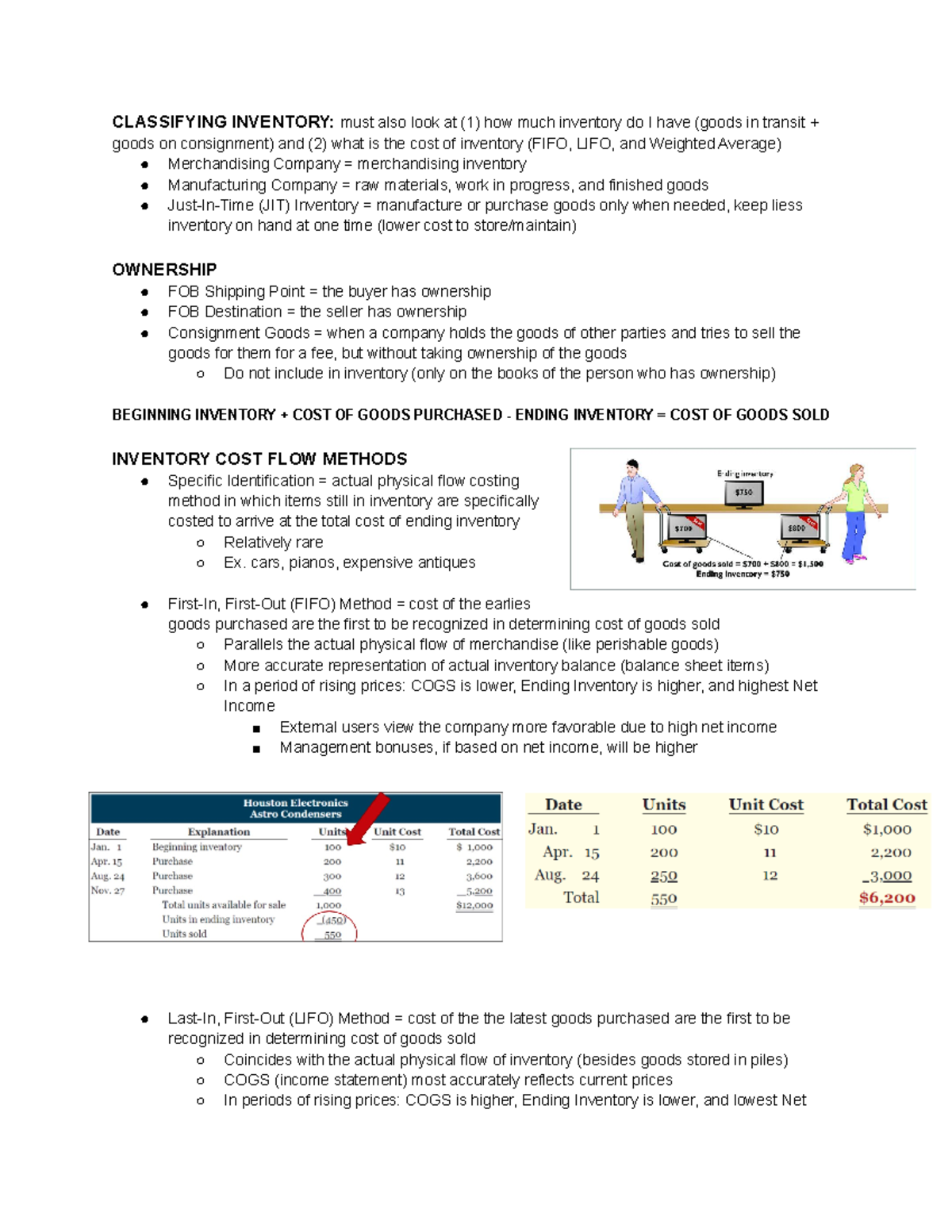 Accounting Quiz #3 Study Guide - CLASSIFYING INVENTORY: must also look ...