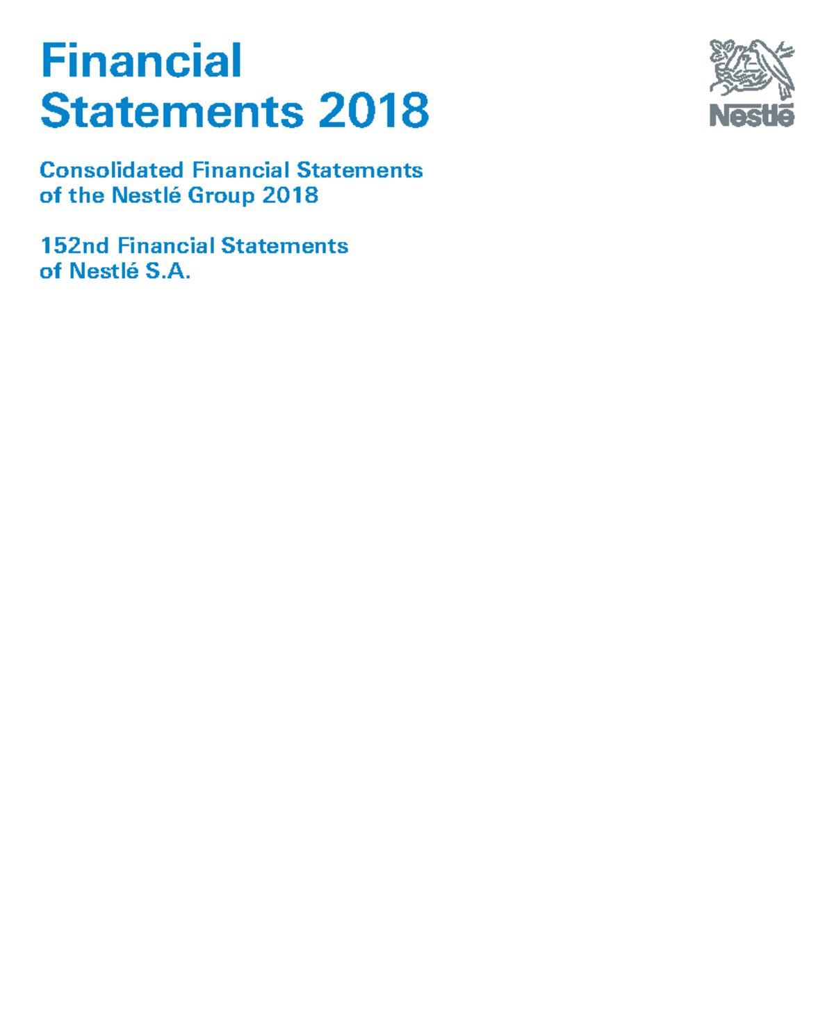 Week long paper work - Financial Statements 2018 Consolidated Financial ...