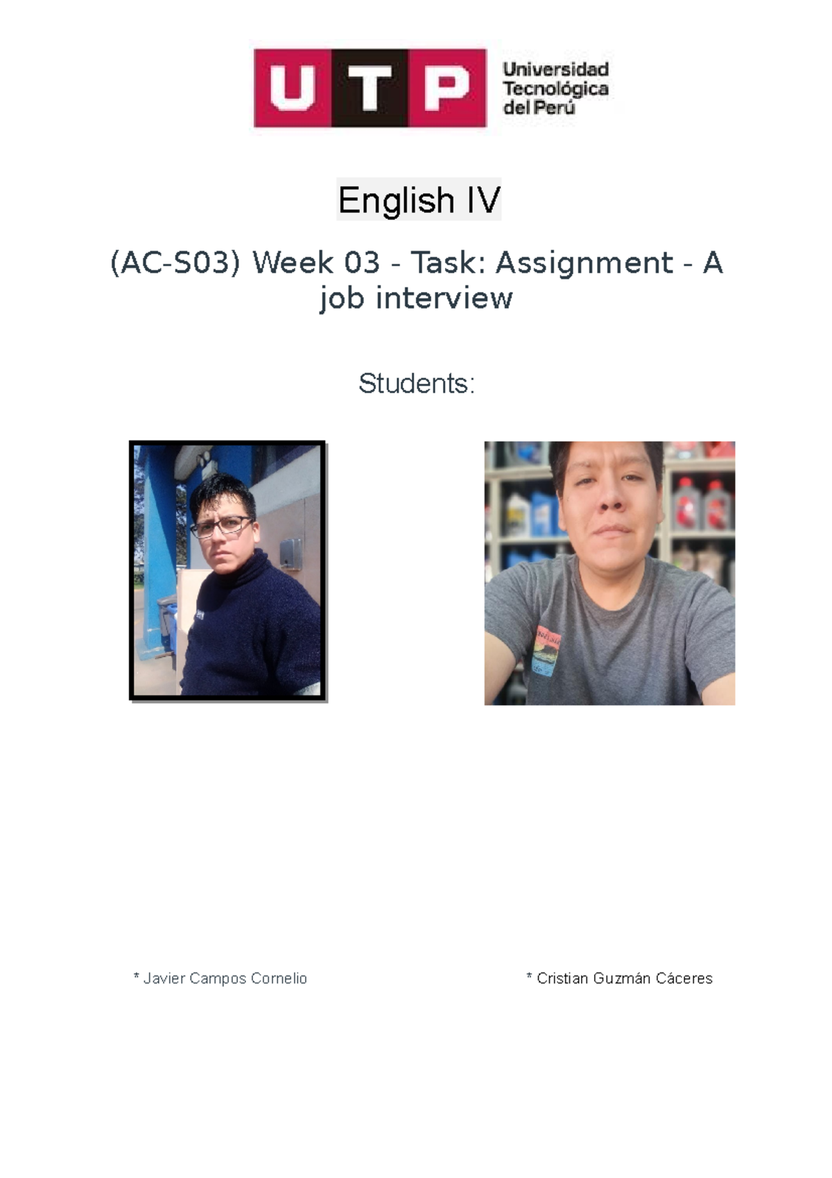 Week 3 - Dialogue - ASIGNATURA - English IV (AC-S03) Week 03 - Task ...