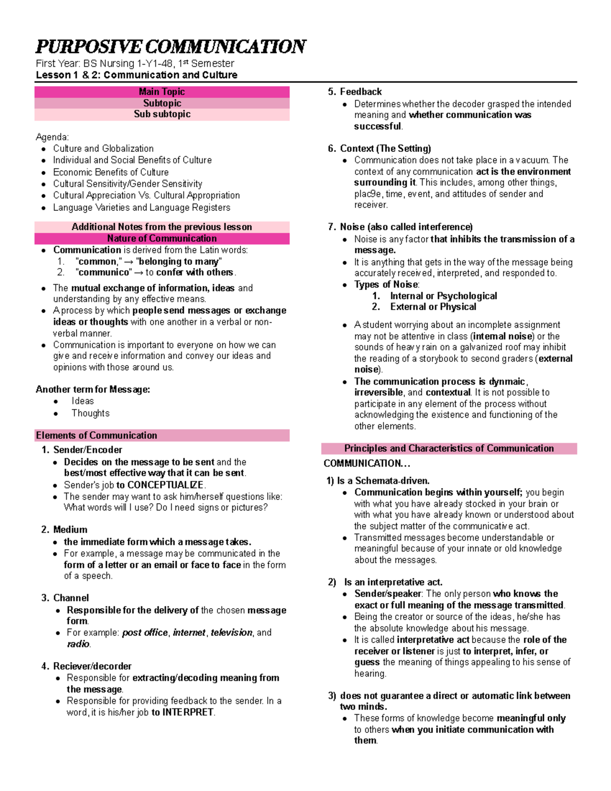 Preliminary transes 2324 - PURPOSIVE COMMUNICATION First Year: BS ...