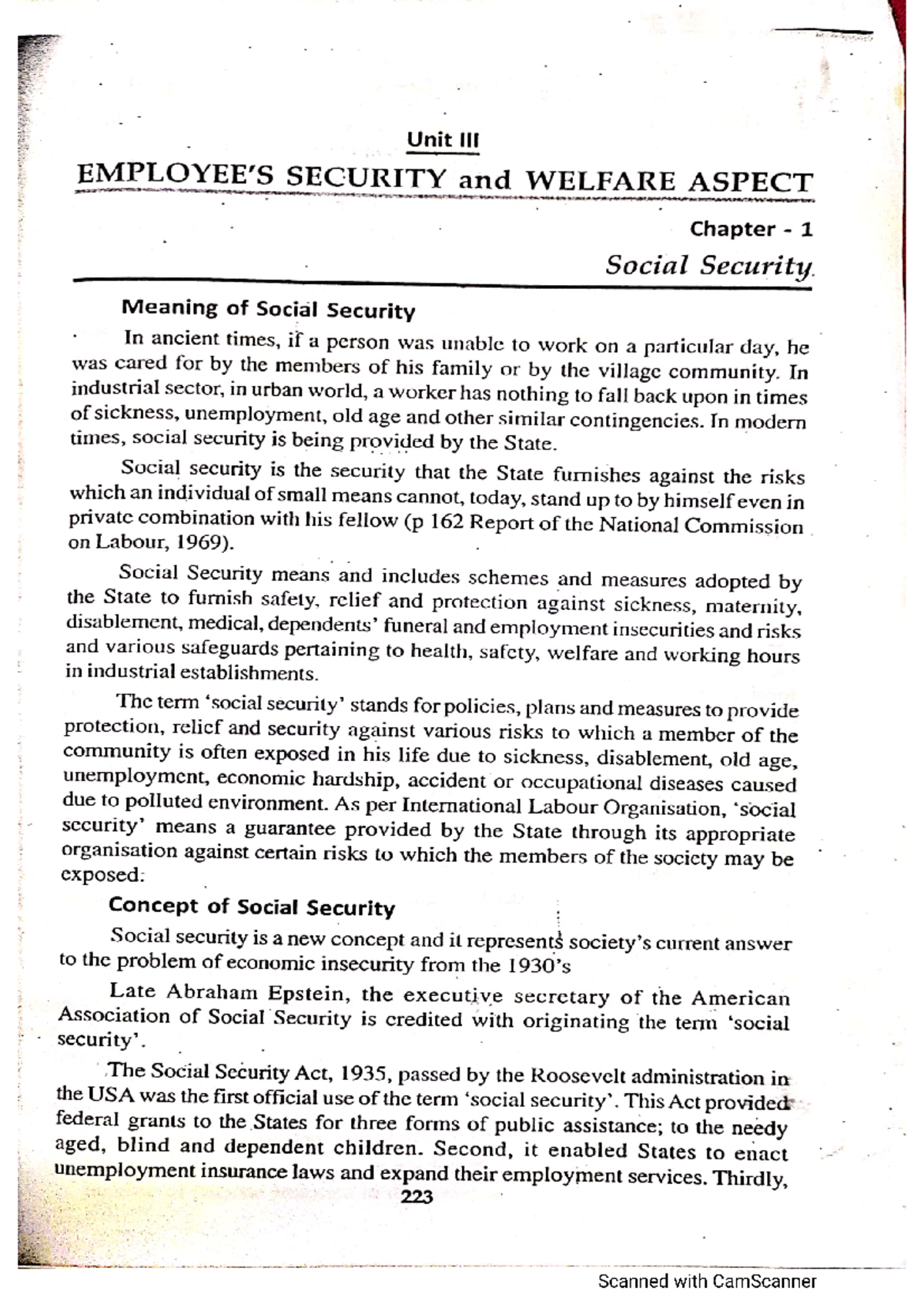 Social security - notes - Llb 3 years - Studocu