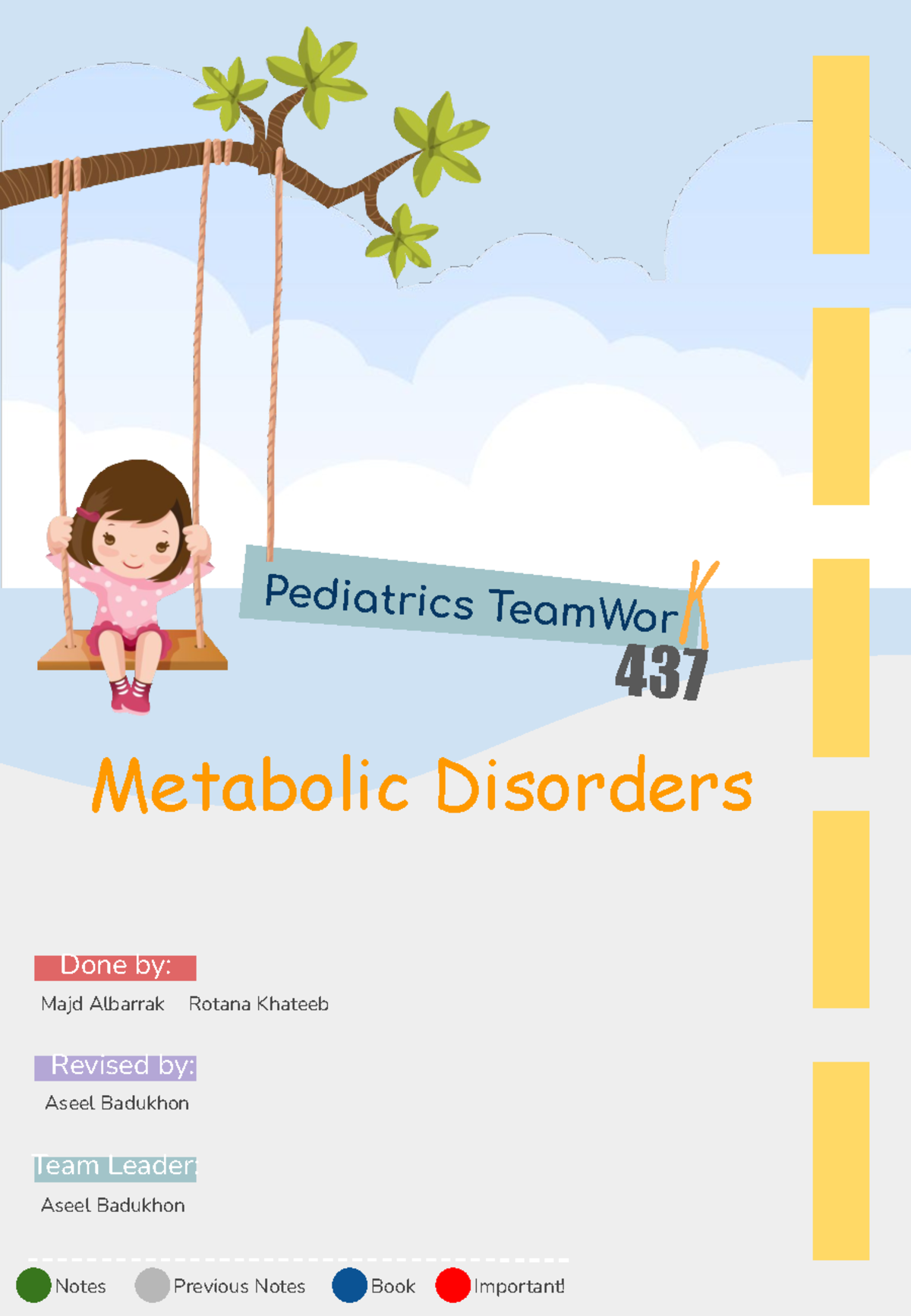 Metabolic Disorders - Pediatric Notes - Pediatrics TeamWor K 437 ...
