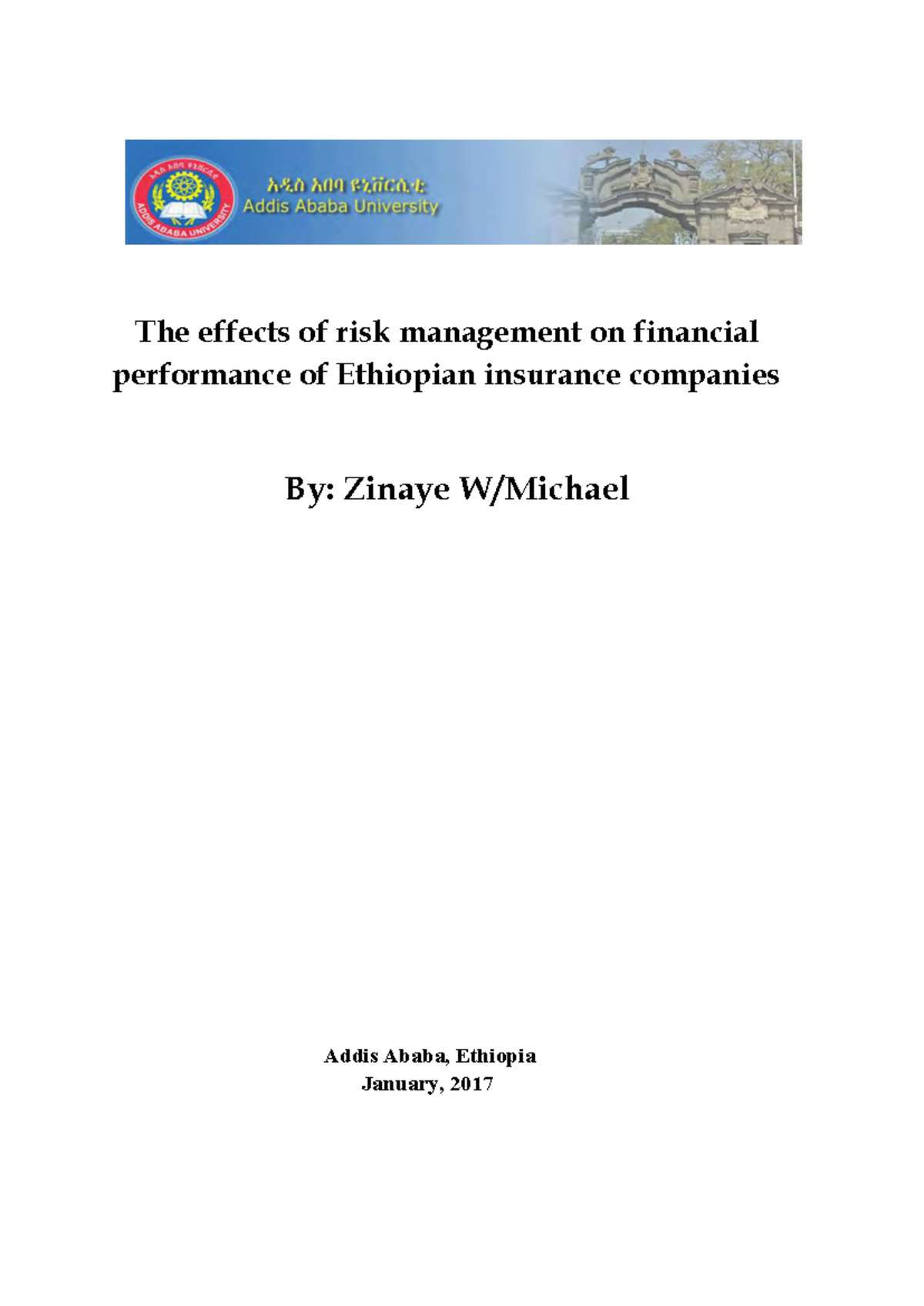 Zinaye Woldemihael - Note - The effects of risk management on financial ...