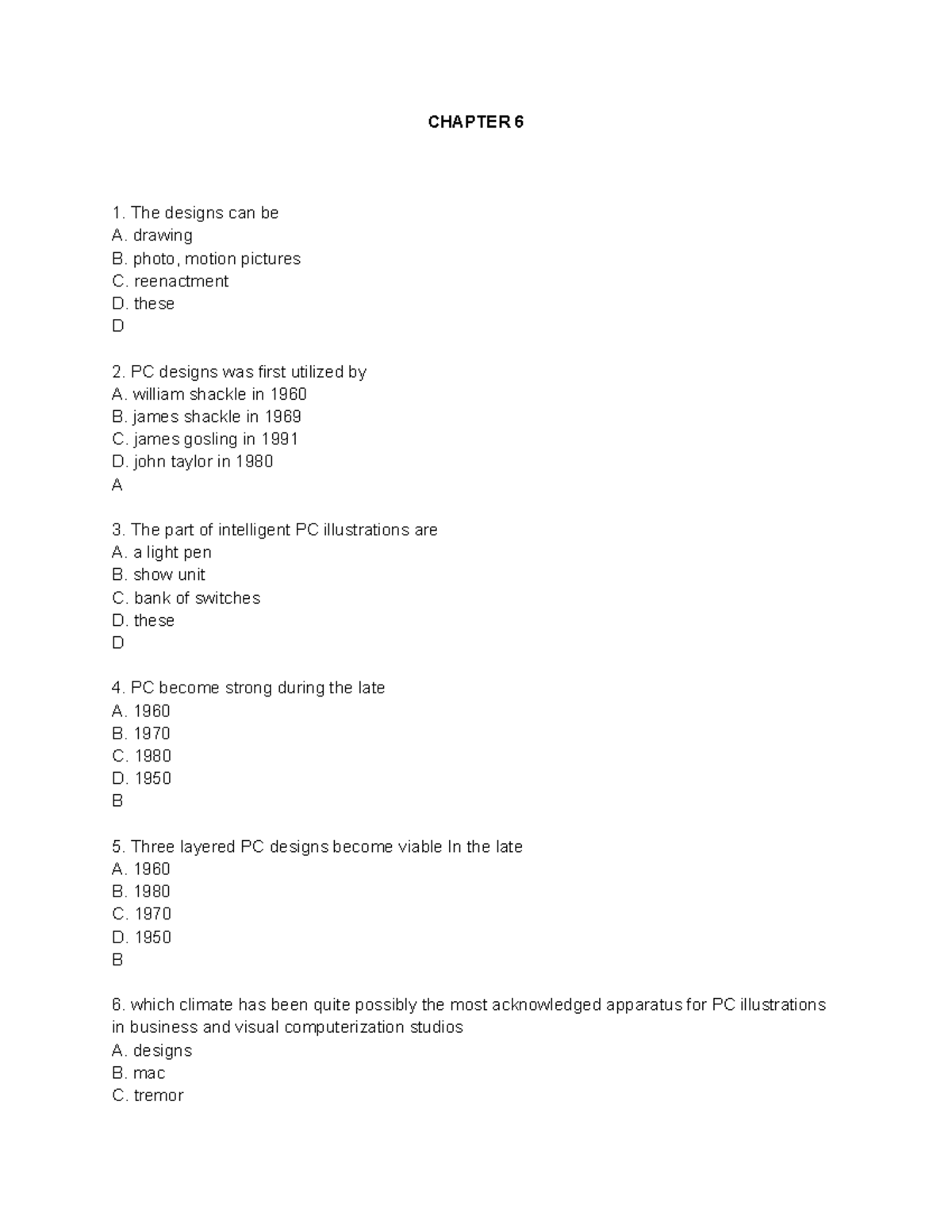 Chapter 6 Mobile Computing - CHAPTER 6 The designs can be A. drawing B ...
