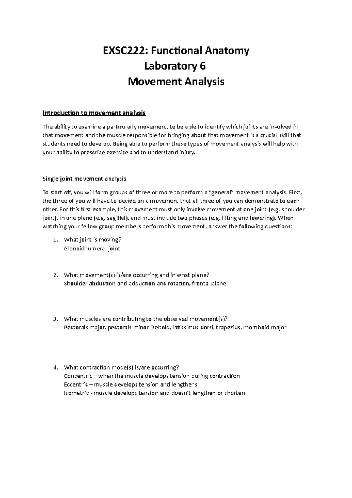 EXSC222 Lab 6 - Introduction to Movement Analysis - EXSC222: Functional ...