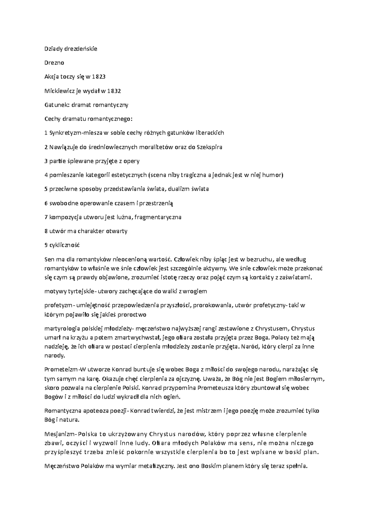 Dziady 3 sprawdzianik - ghkghk jghjg - Dziady drezdeńskie Drezno Akcja ...