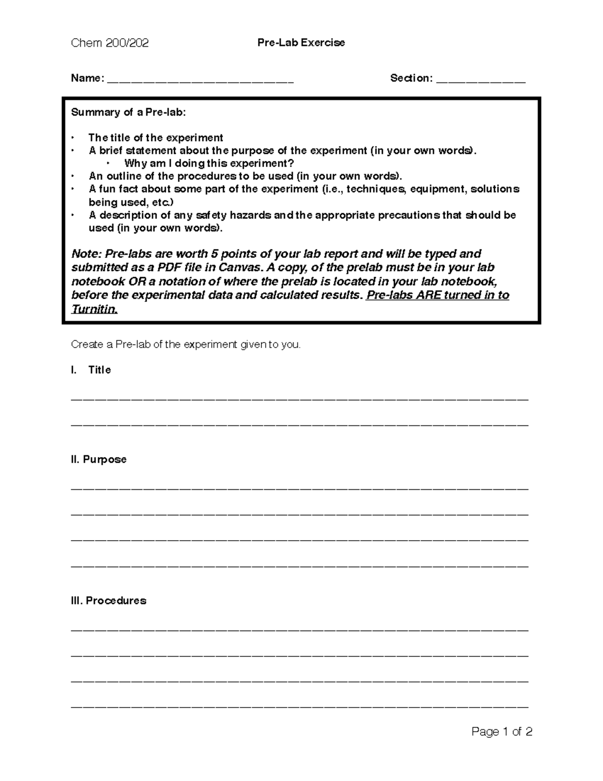 How to write a Pre-lab Worksheet (Updated)-4-4 - Chem 200/202 Pre-Lab ...