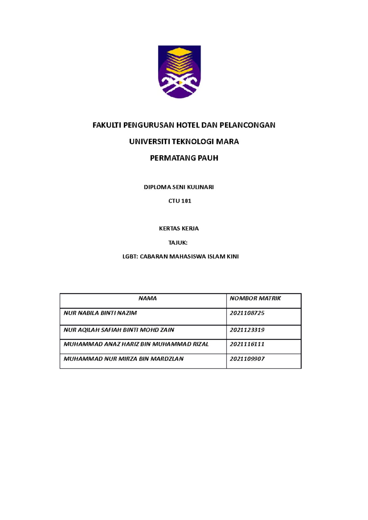 ANALISIS AYAT CTU 101 - fundamentals of islam - UiTM - Studocu