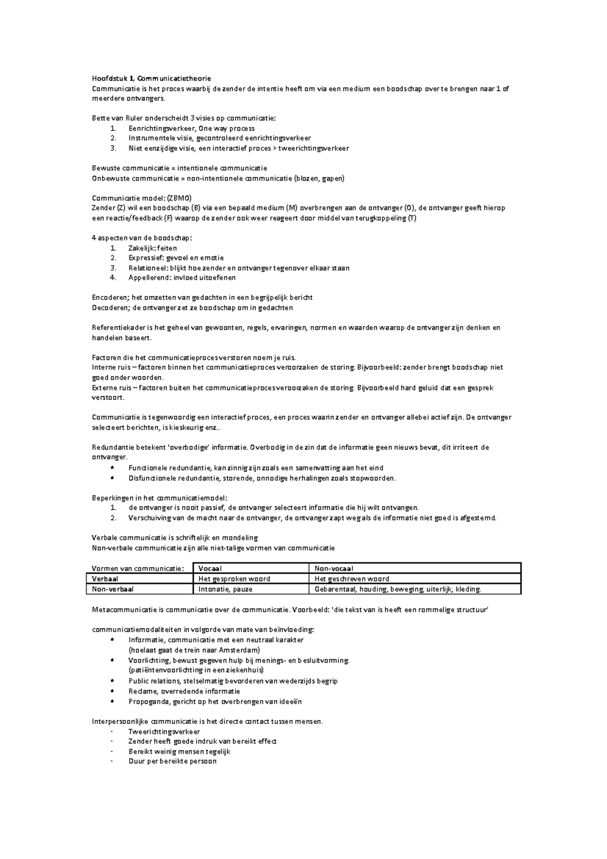 Communicatie theorie 2 samenvatting - Hoofdstuk 1, Communicatietheorie ...