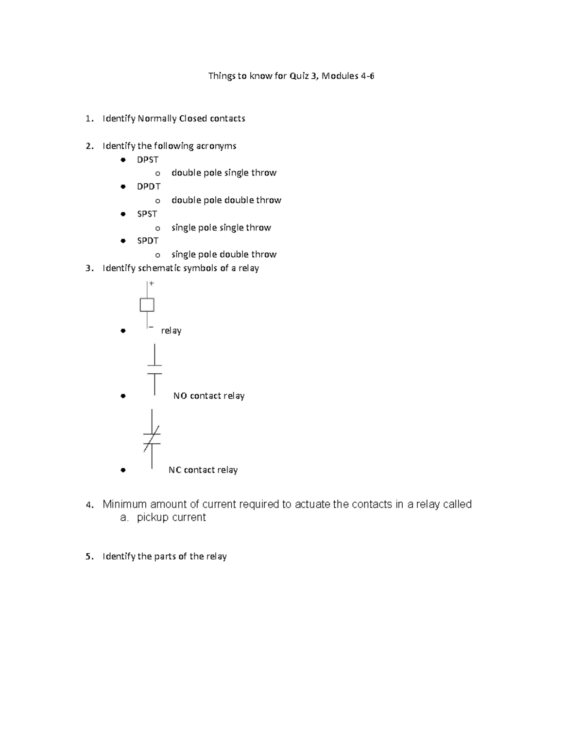 ELEC 269 Quiz 3 Review Sheet - Things to know for Quiz 3, Modules 4 ...